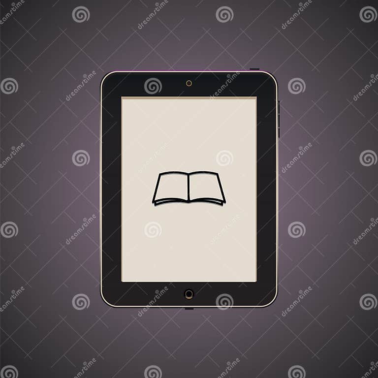 Black tablet with icon stock illustration. Illustration of digital ...