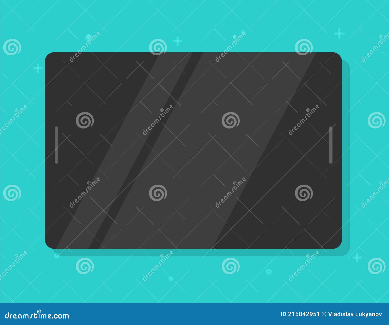 Black Tablet Isolated with Blank Empty Screen Template Vector Flat ...