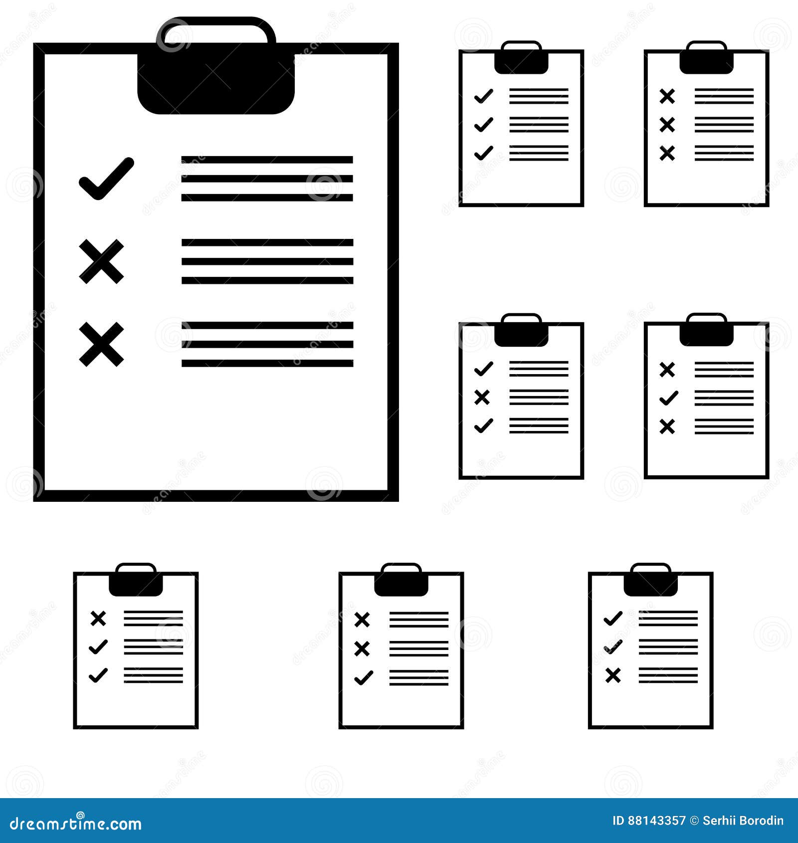Black Tablet with Notes and Marks. Stock Vector - Illustration of ...