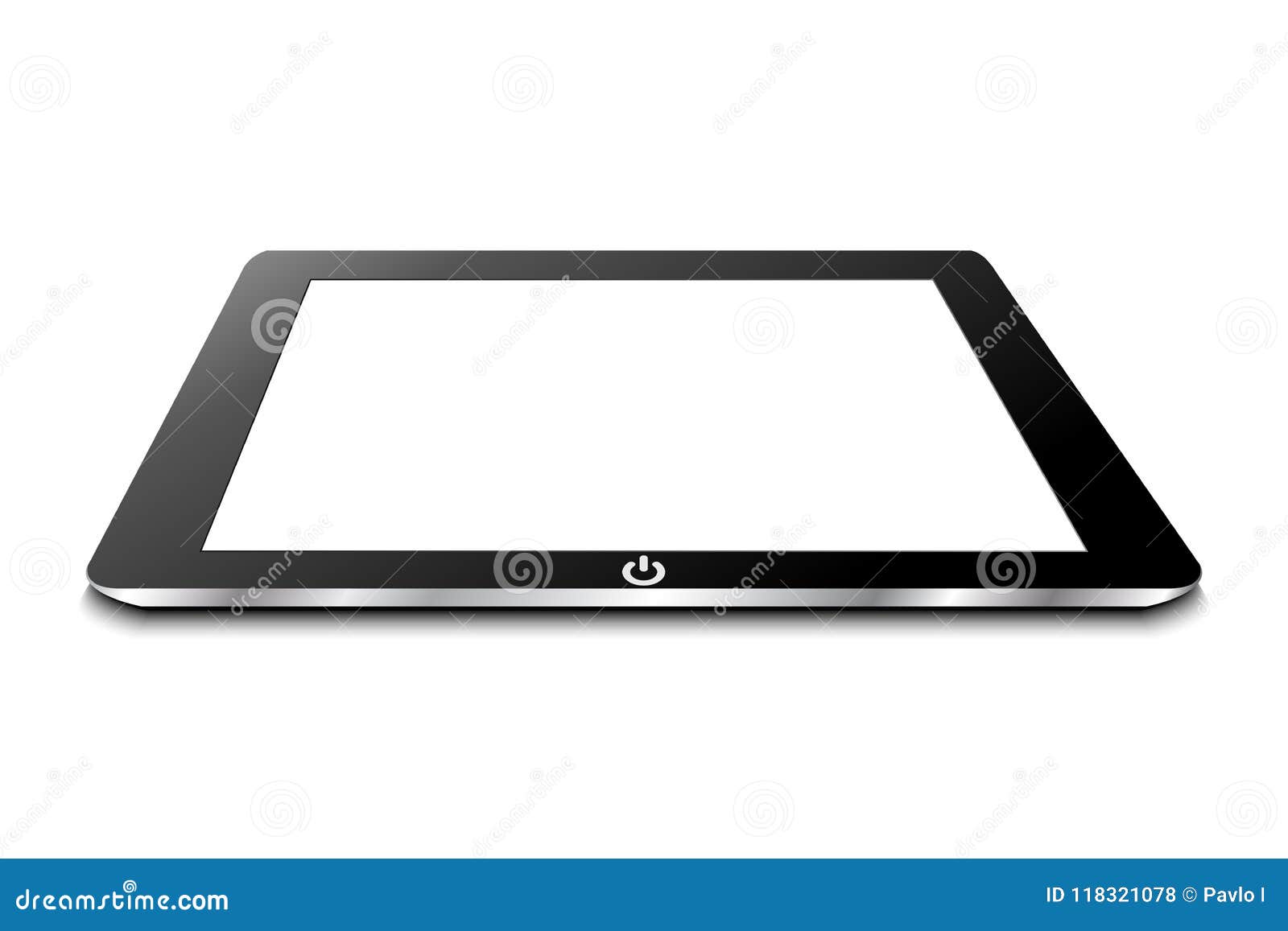 Black Tablet with White Display is on the Surface Stock Vector ...