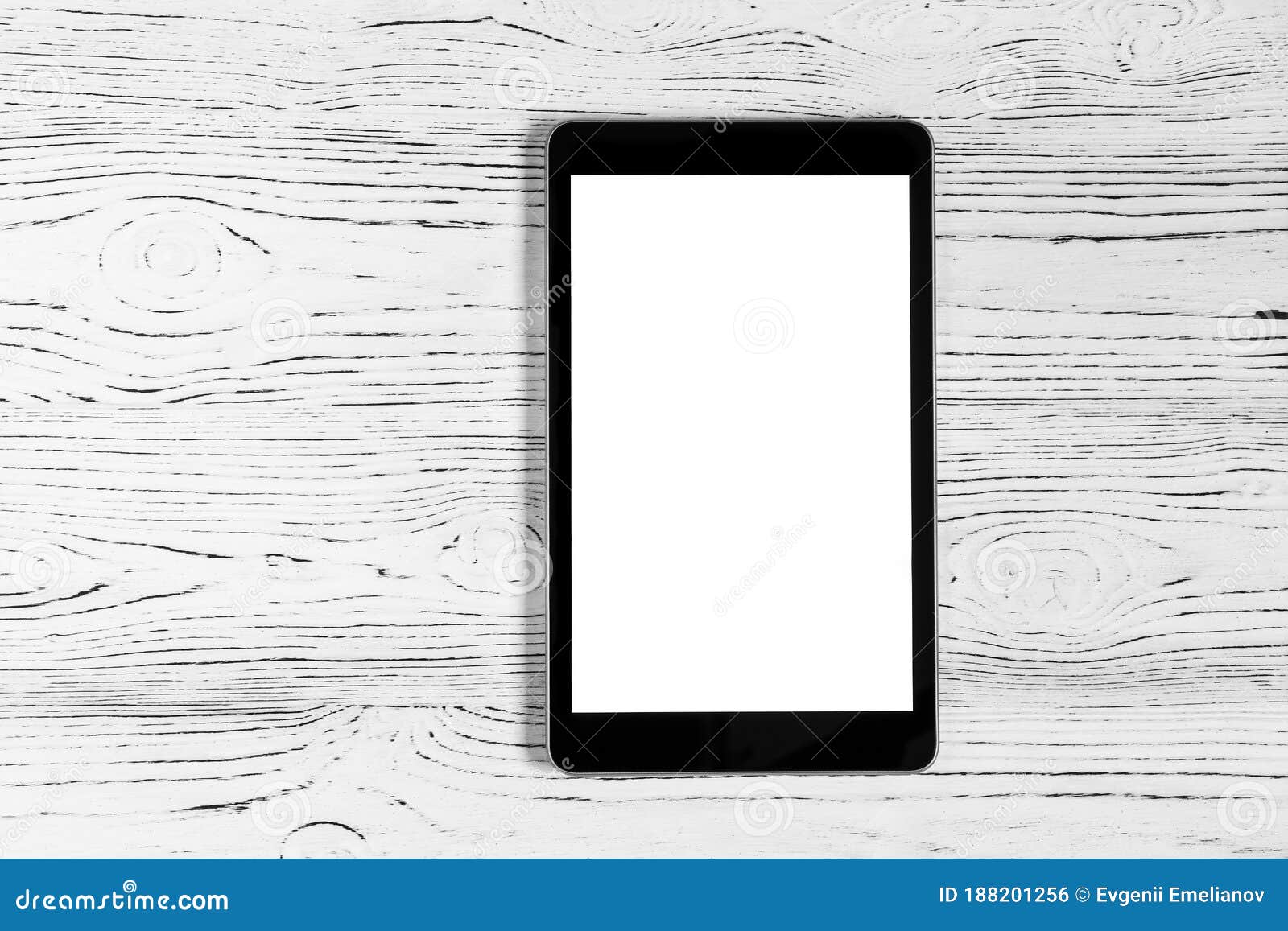 Black Tablet on a Wooden Table Stock Photo - Image of desk, touch ...