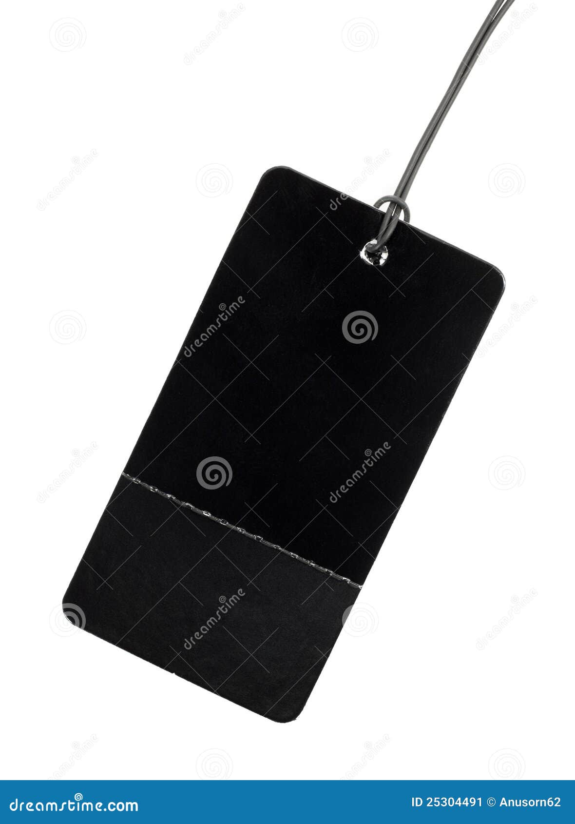 Black Tag with Black String Stock Image - Image of isolated, number ...