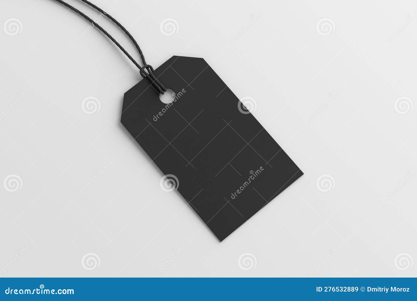 Black Tag Mockup on White Background. Side View Stock Illustration ...