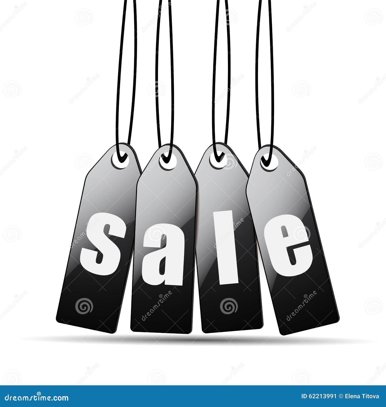Black Tags Sale Over White Background Stock Vector - Illustration of ...
