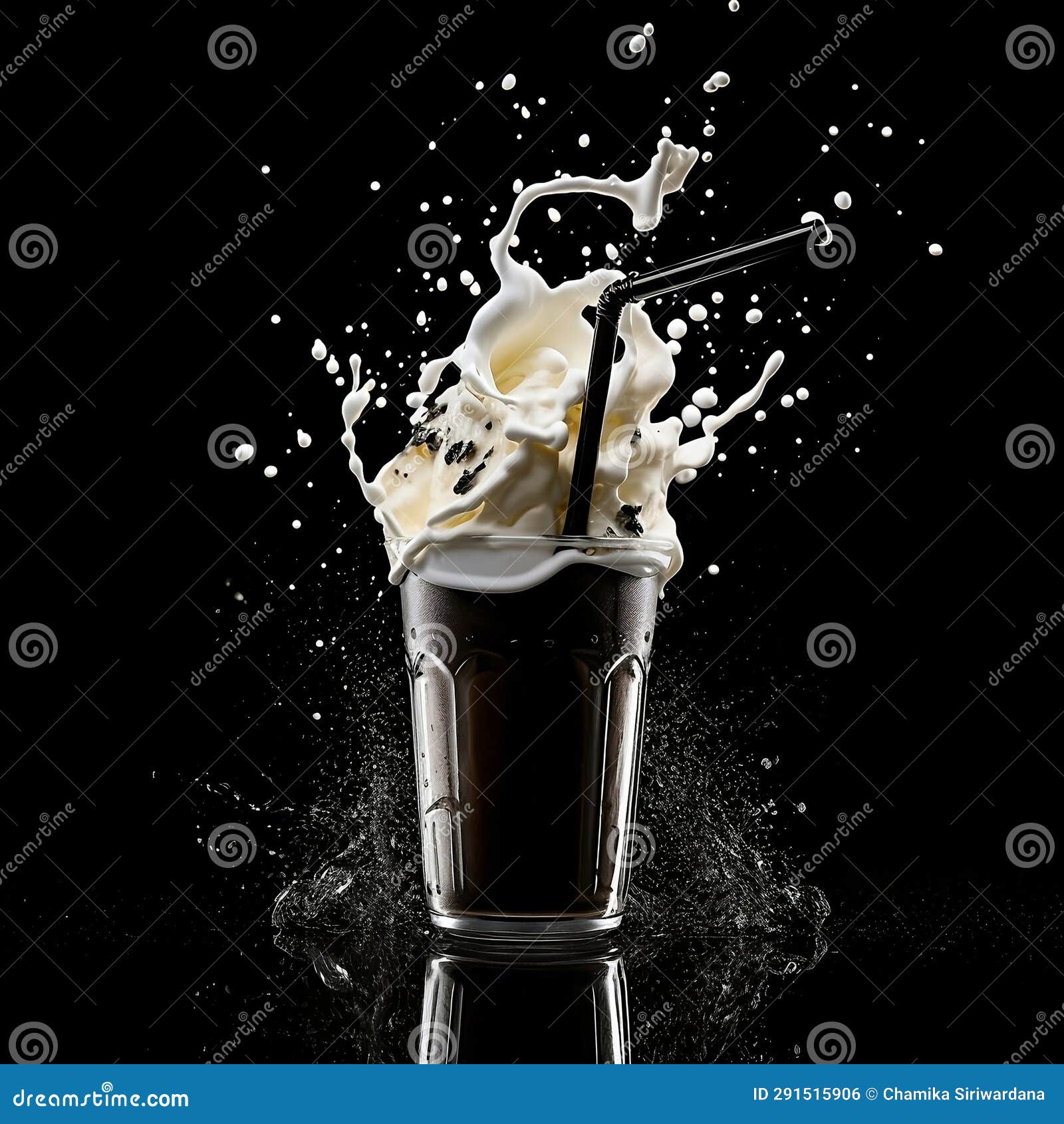 Black Tap Milkshake Splashes Stock Illustration - Illustration of cold ...