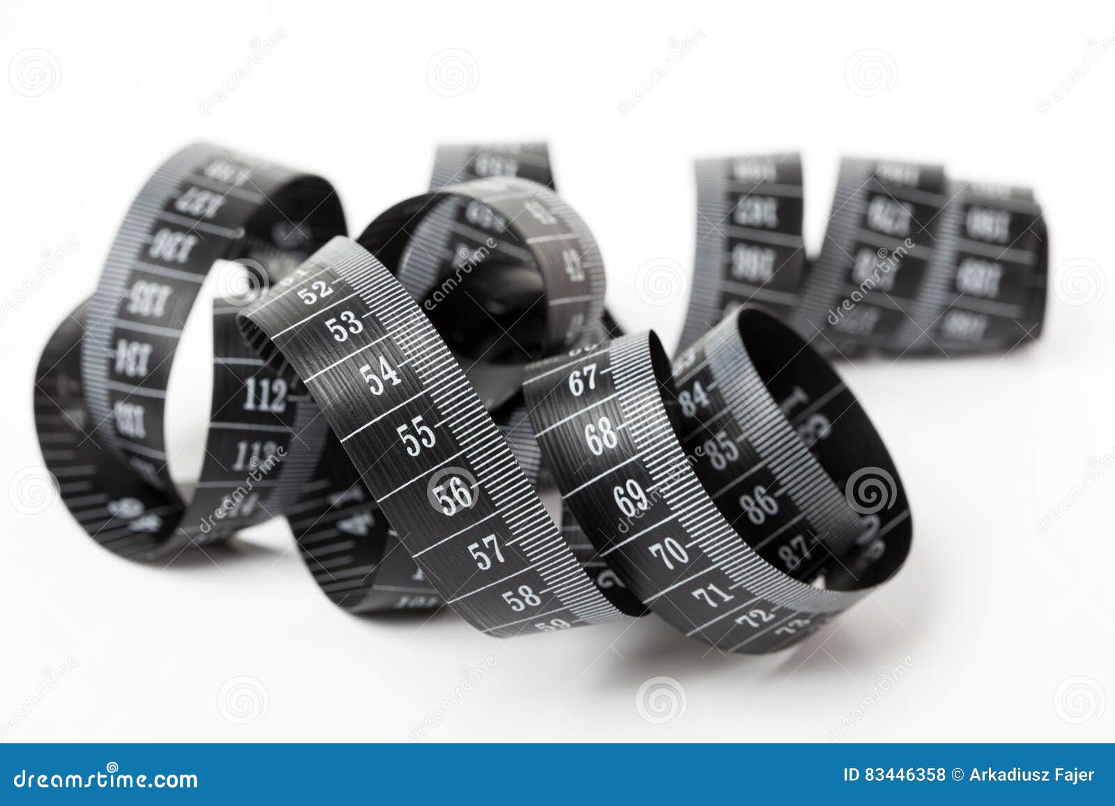 Black tape measuring. stock photo. Image of centimeter - 83446358