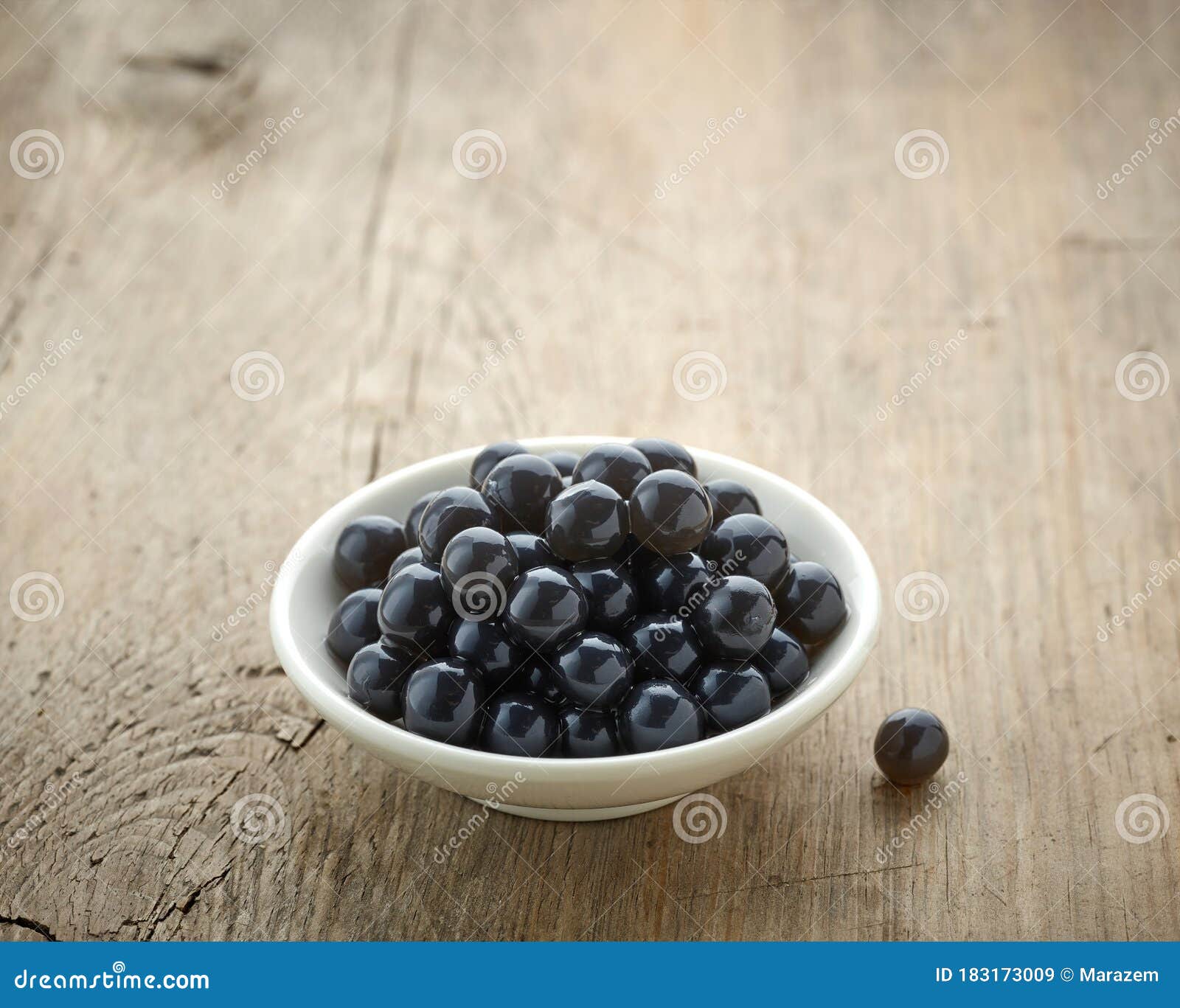 Black Tapioca Pearls for Bubble Tea Stock Image - Image of boba ...