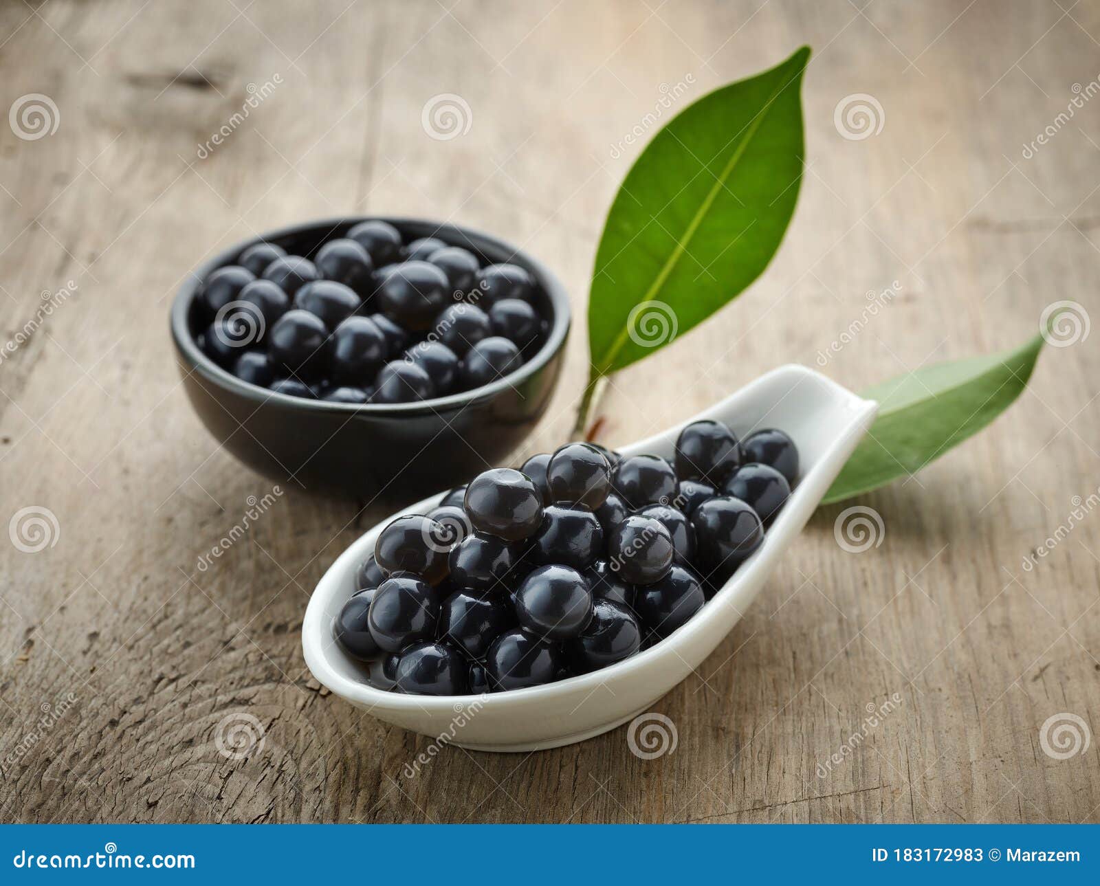 Black Tapioca Pearls for Bubble Tea Stock Image - Image of healthy ...