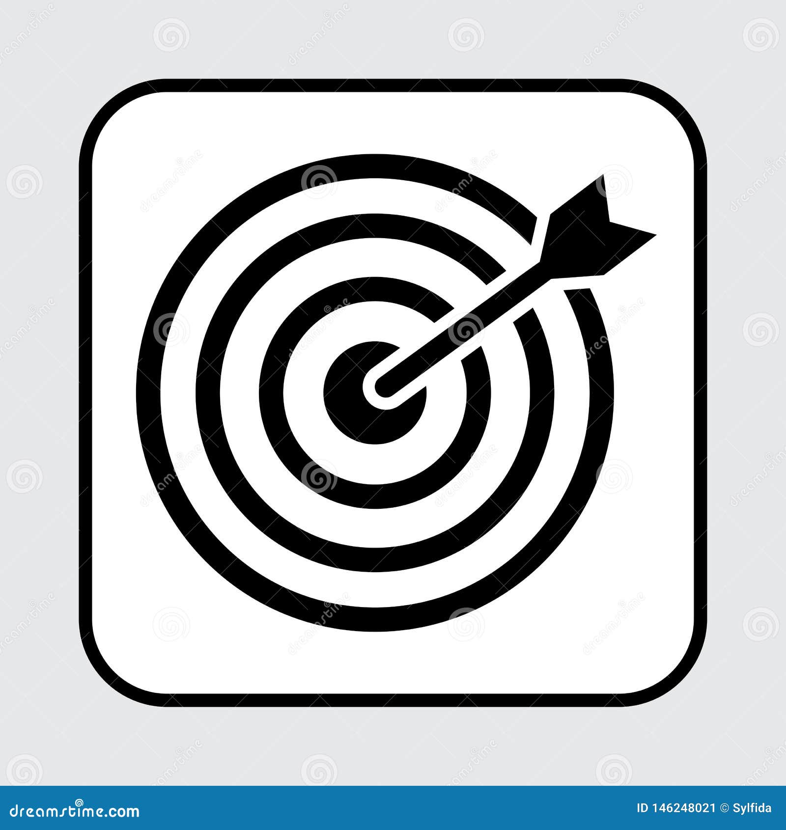 Black Target Icon. Vector Illustration Stock Illustration ...
