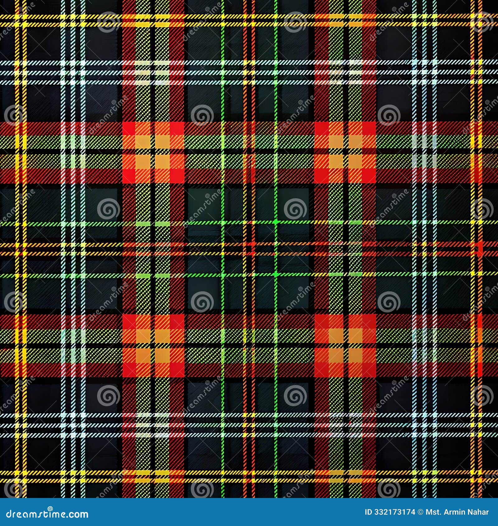 Black Tartan Check Background Stock Illustration - Illustration of ...