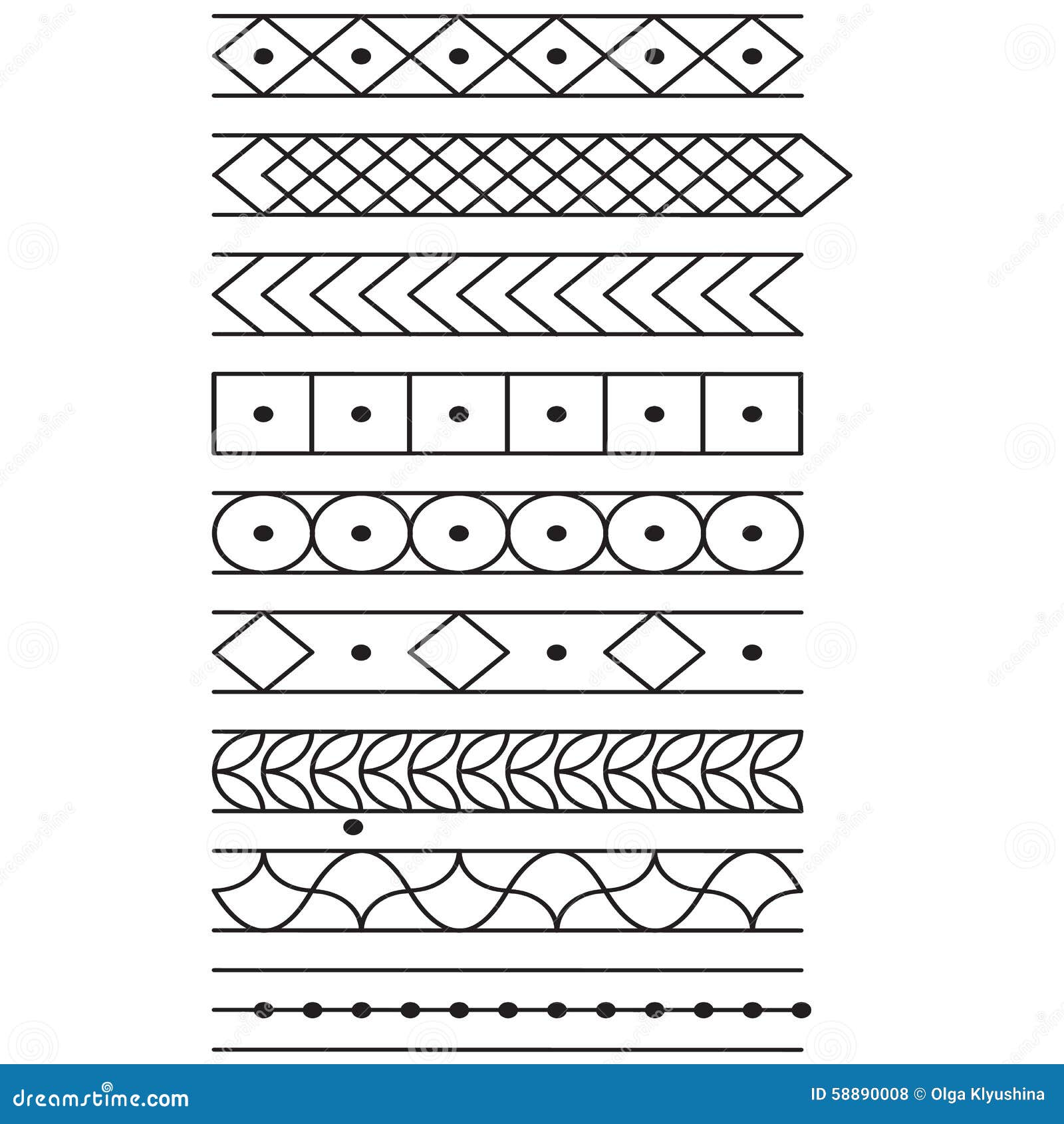 Black Tattoo, Sticker, Borders, Vector. Stock Vector - Illustration of ...