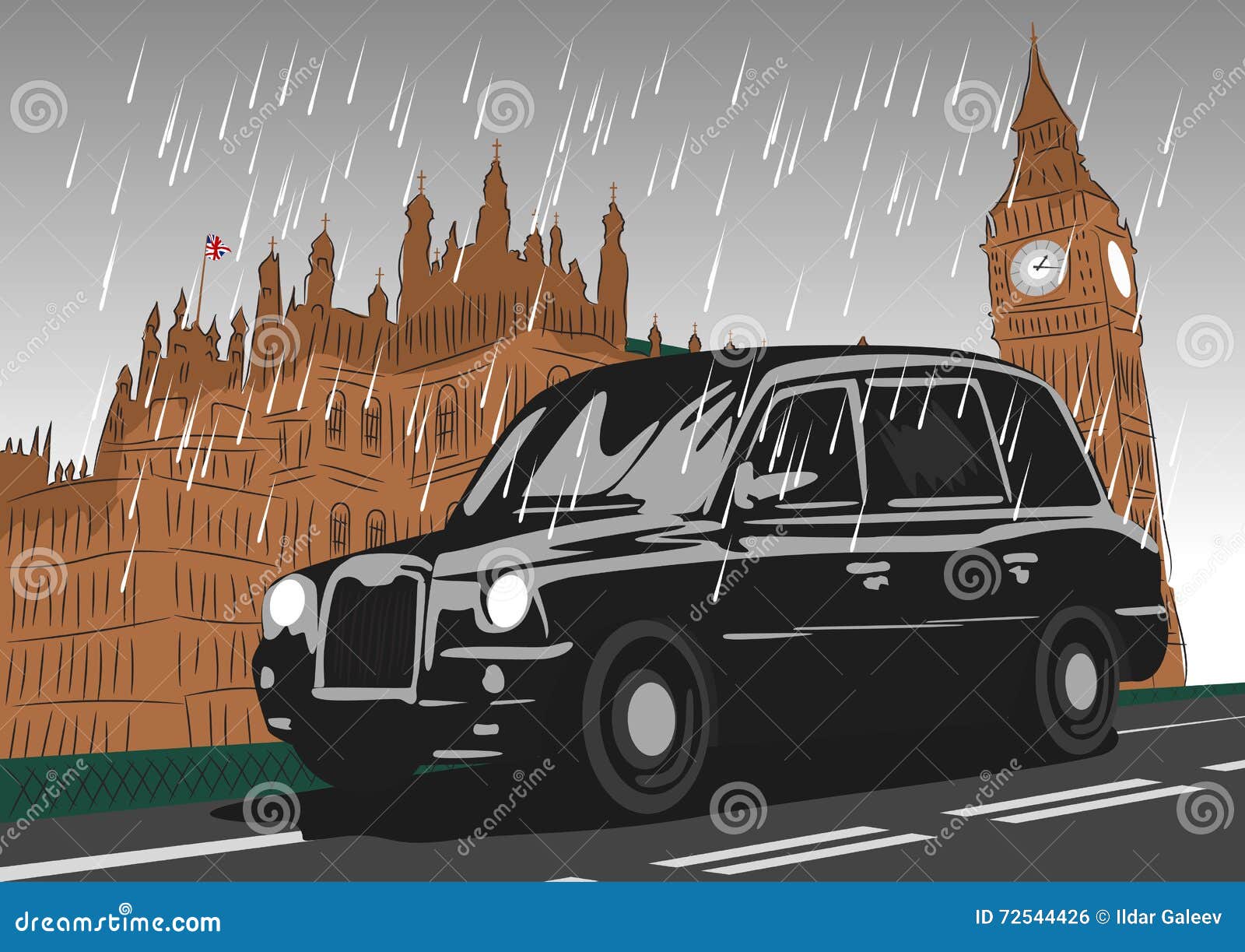 Black Taxi Cab Illustration Stock Image | CartoonDealer.com #5980831
