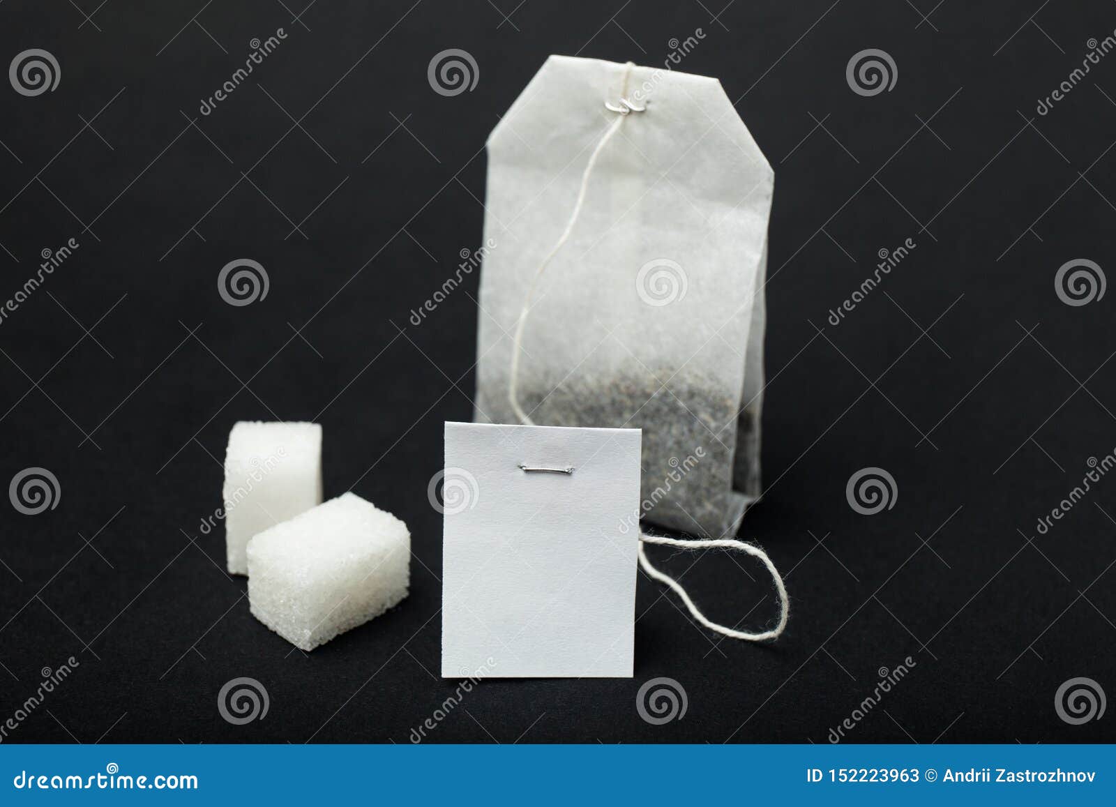 Black Tea Bag with Empty Label Stock Image - Image of macro, drink ...
