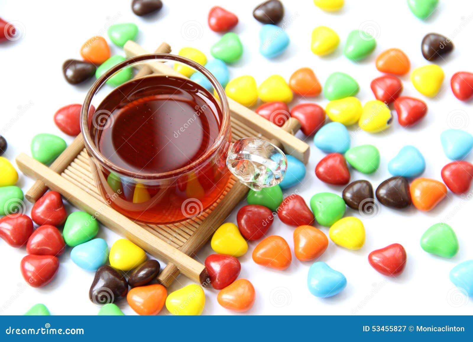 Black tea and candy stock image. Image of colour, assorted - 53455827