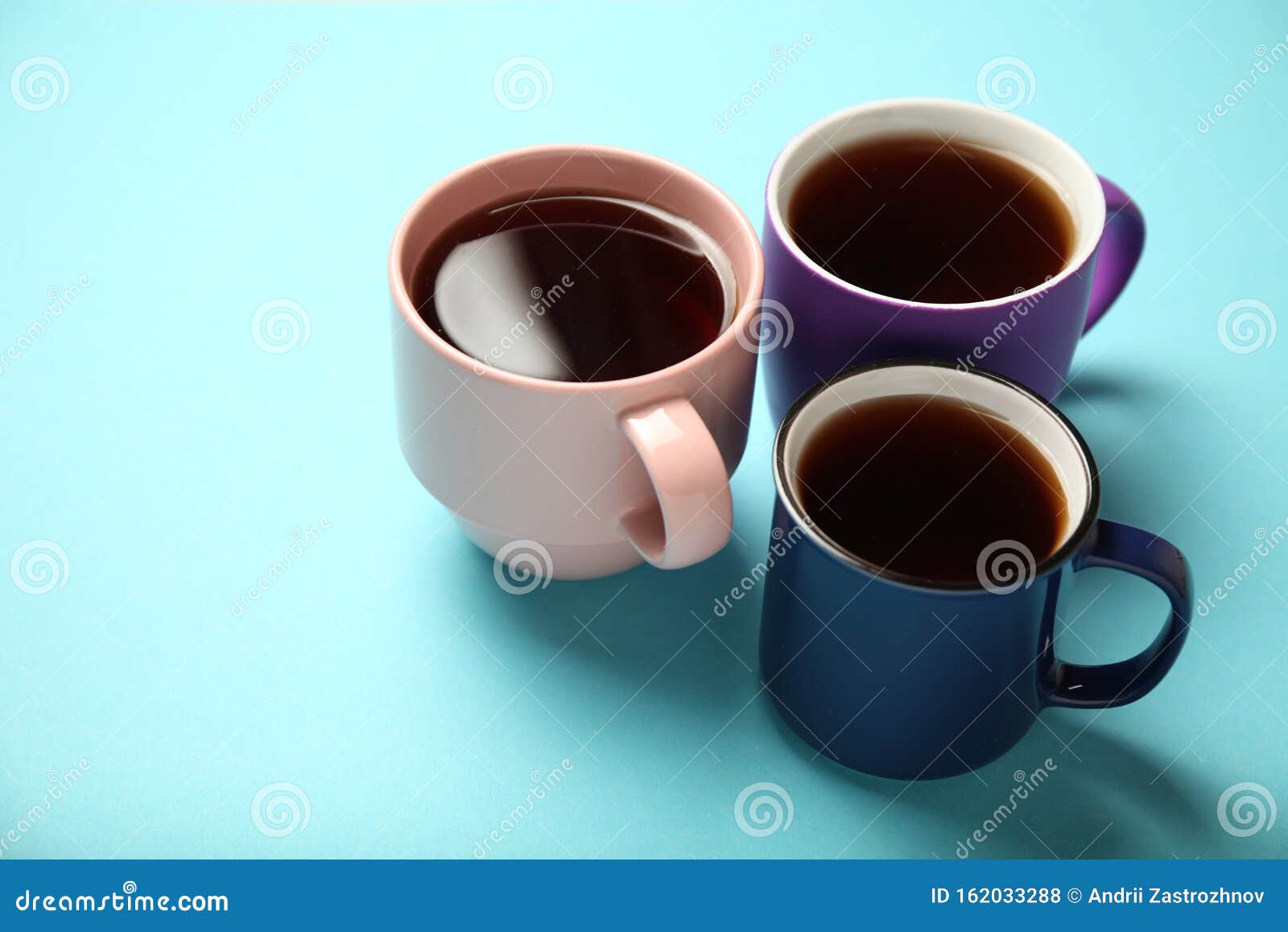 Black Tea Coffee in Bright Cups, Office Break, Team Building Stock ...