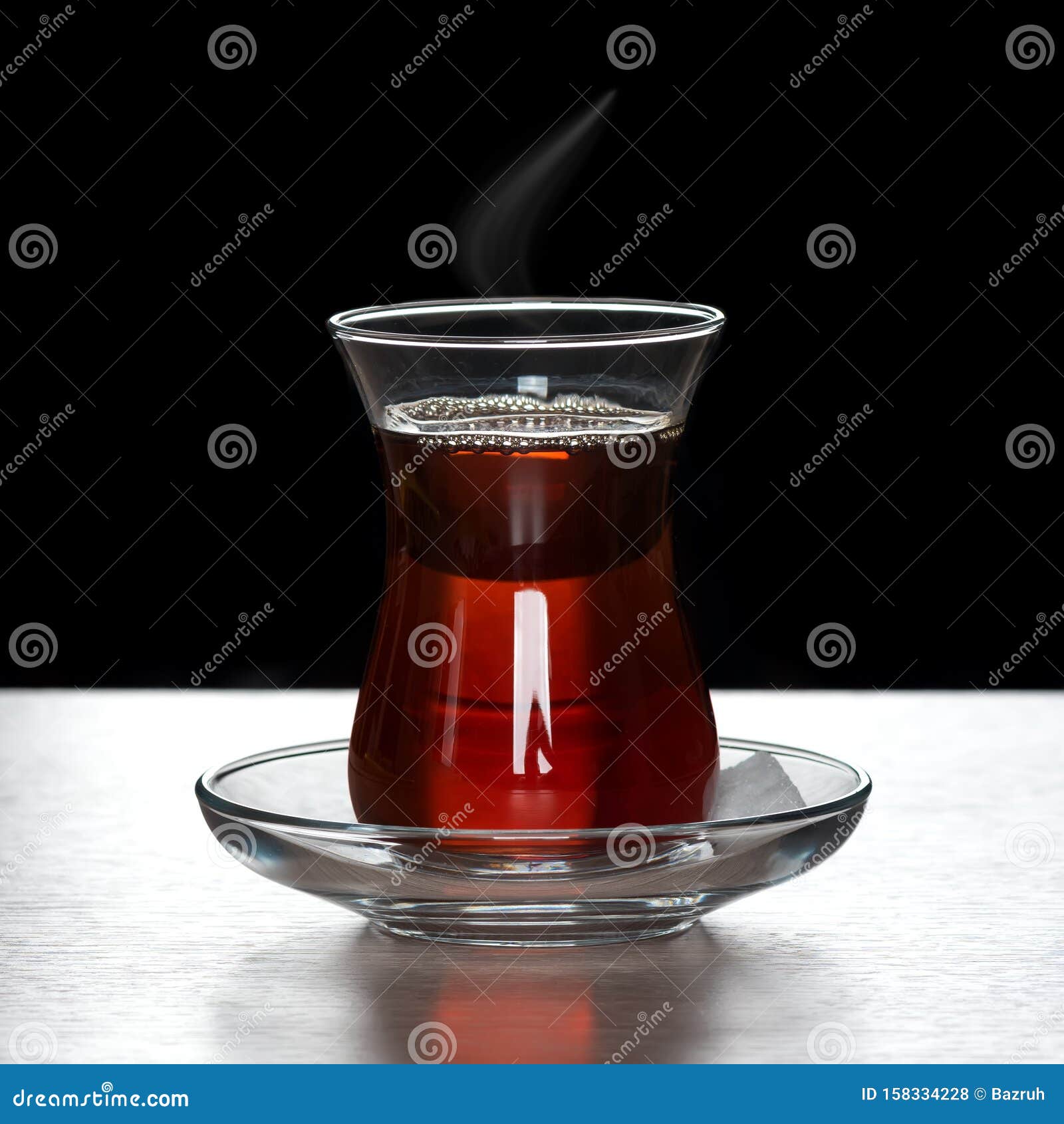 Black Tea in Glass on Table Stock Photo - Image of brown, armudu: 158334228