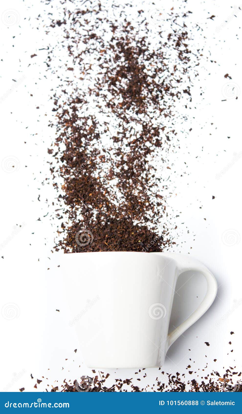Black Tea Grains Falling from a Teacup Stock Photo - Image of ...