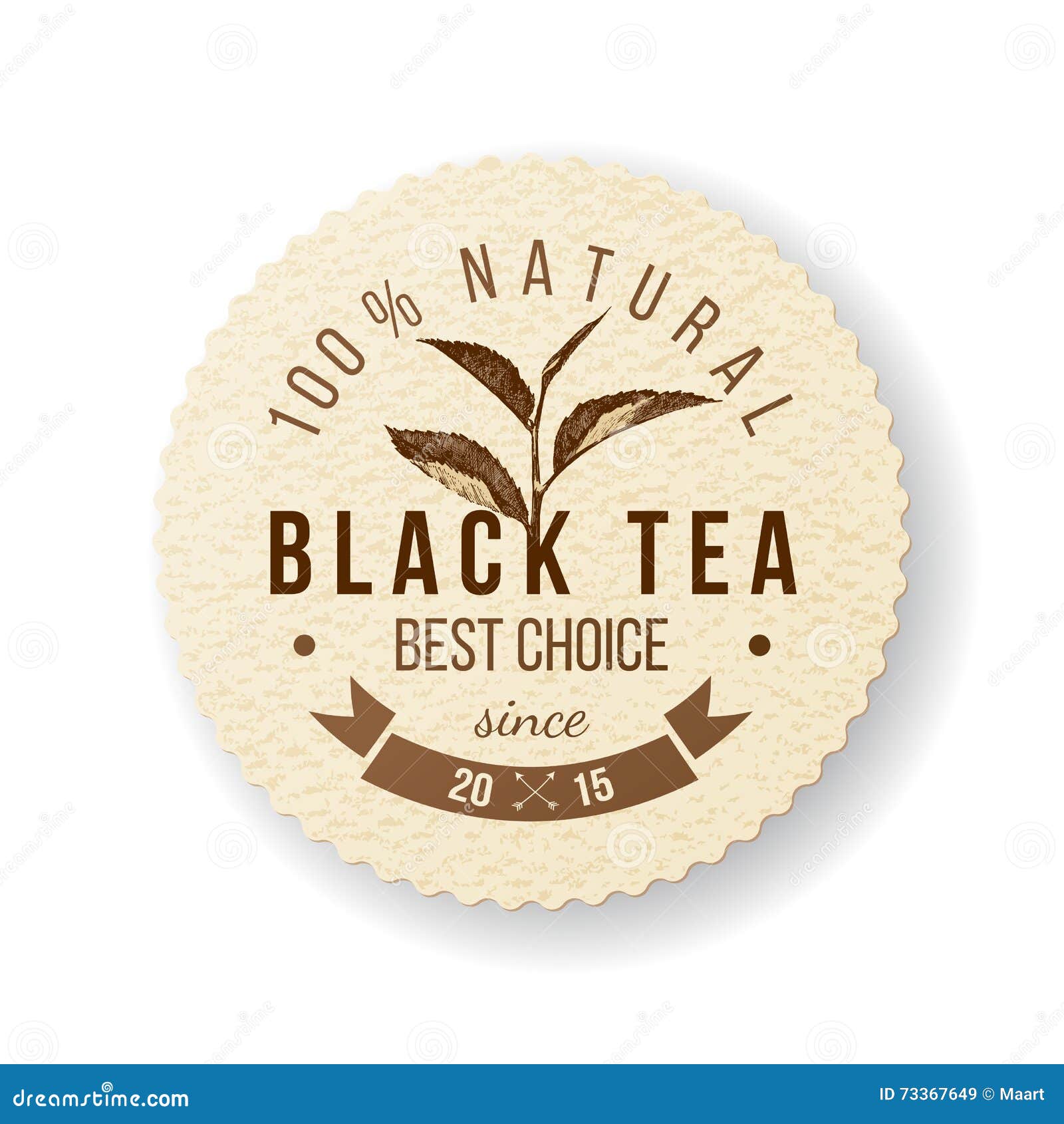 Black Tea label stock vector. Illustration of icon, element - 73367649