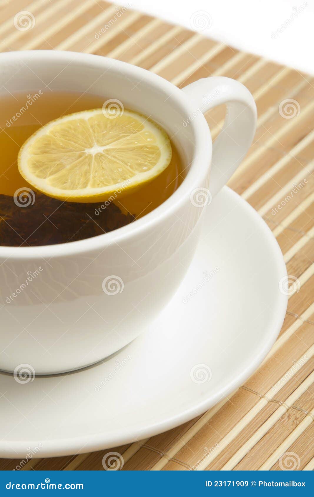 Black tea with lemon stock image. Image of cappuccino - 23171909
