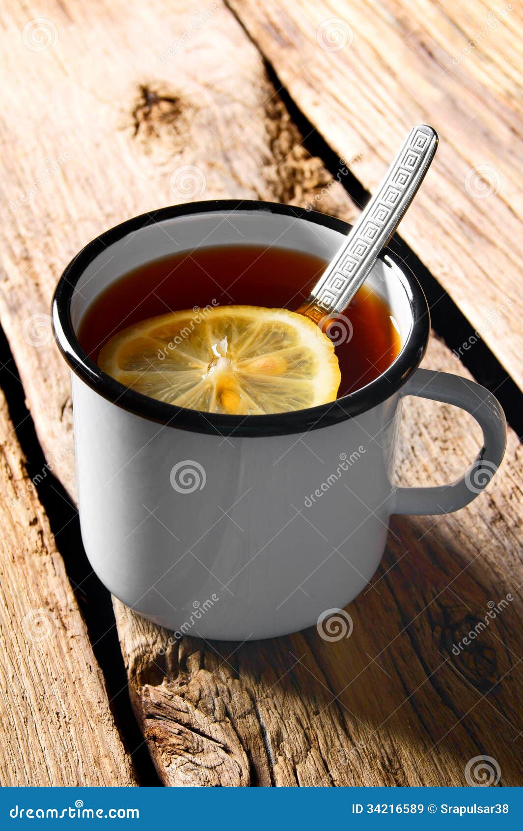 Black tea with lemon. stock image. Image of natural, iron - 34216589