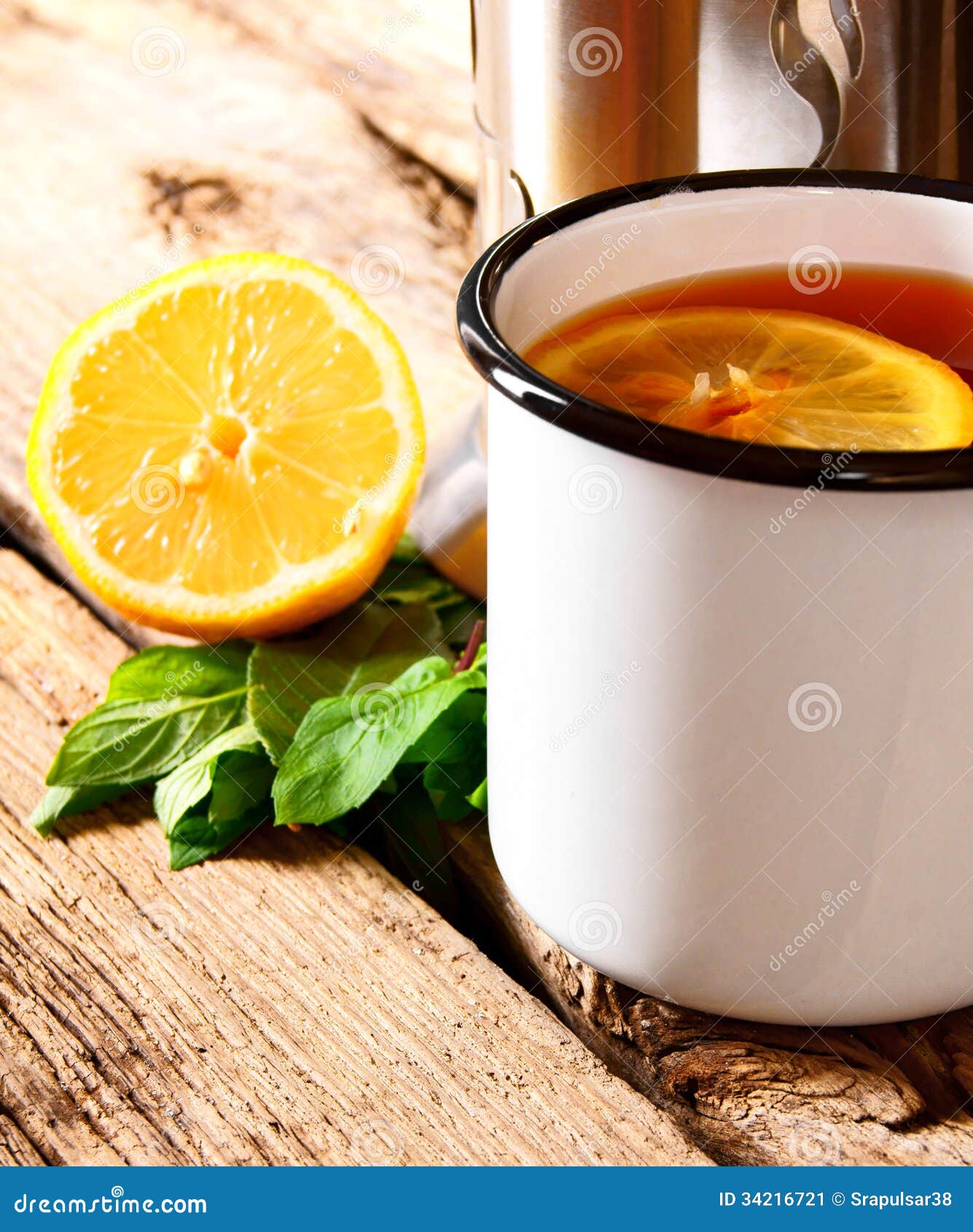 Black tea with lemon. stock image. Image of beverage - 34216721