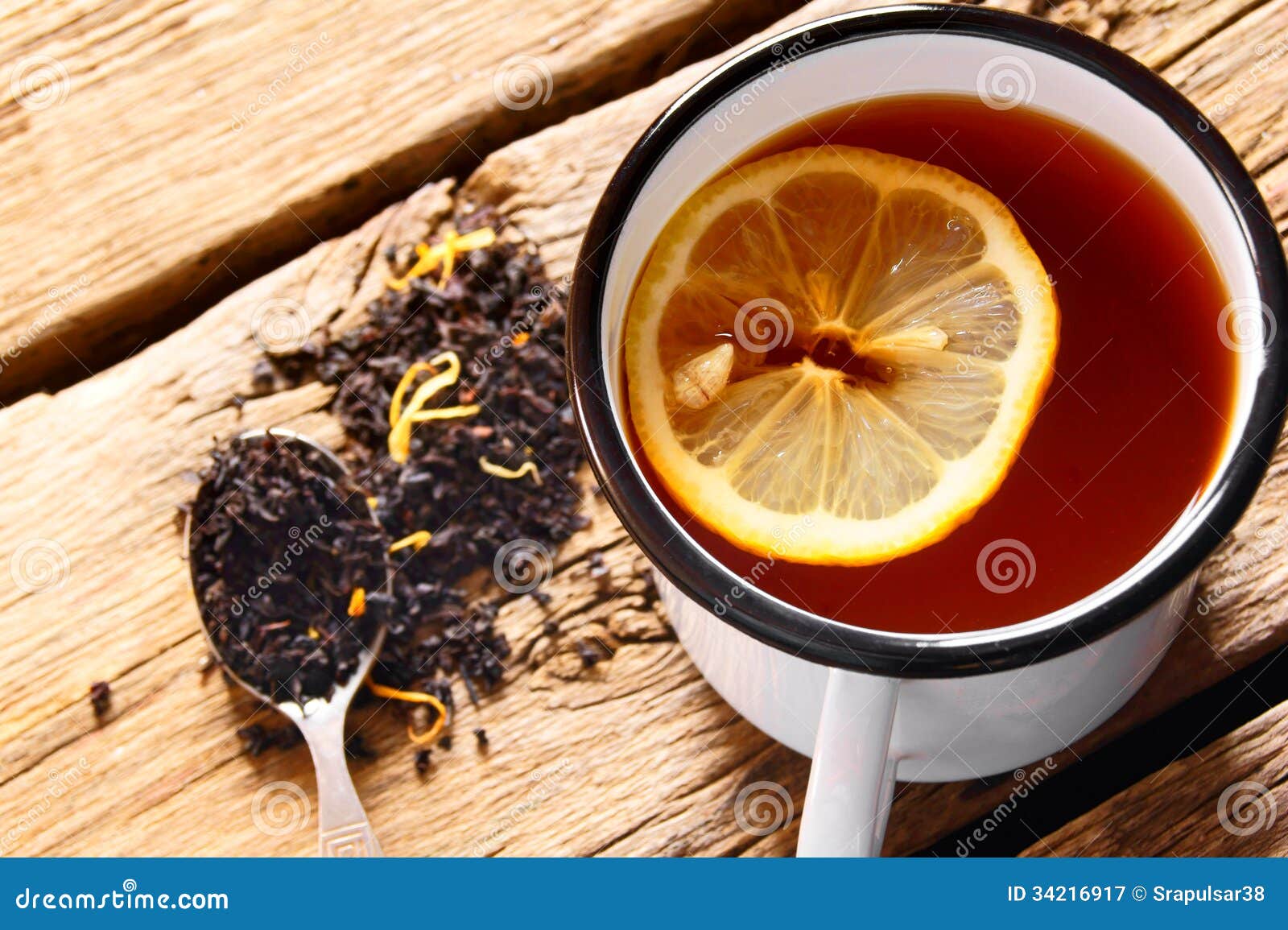 Black tea with lemon. stock image. Image of beverage - 34216917