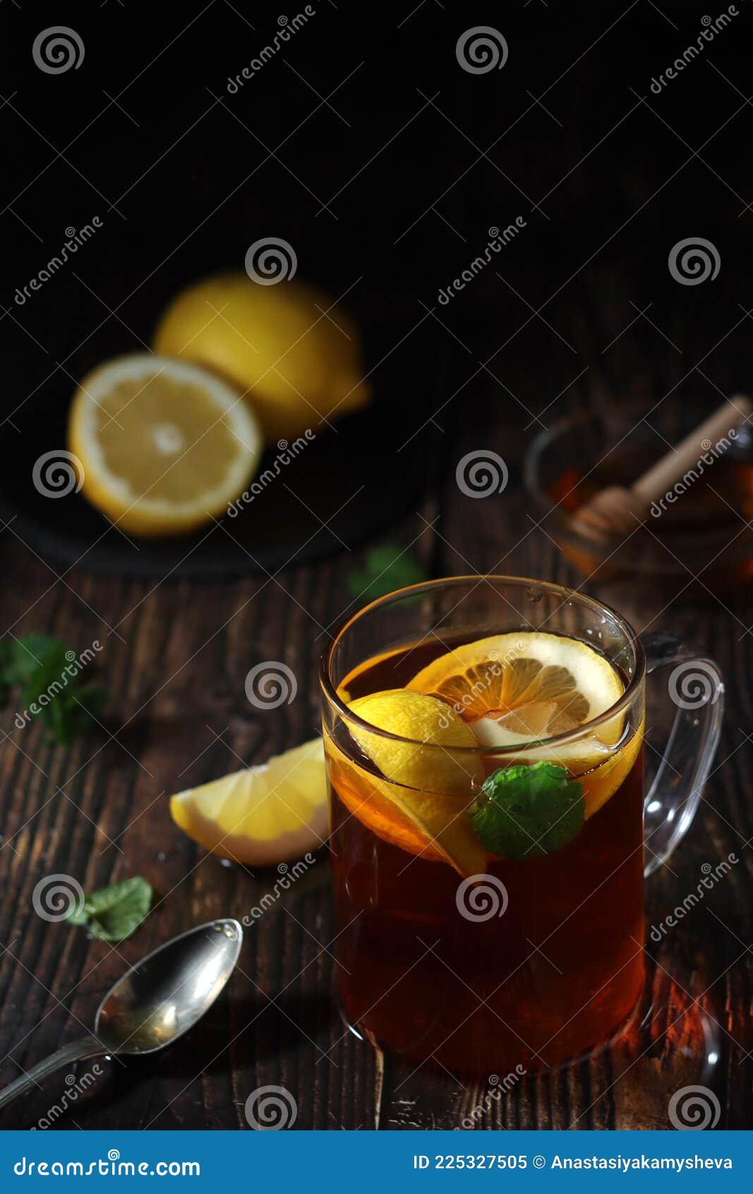 Black Tea with Lemon and Honey Stock Image - Image of aromatic, green ...