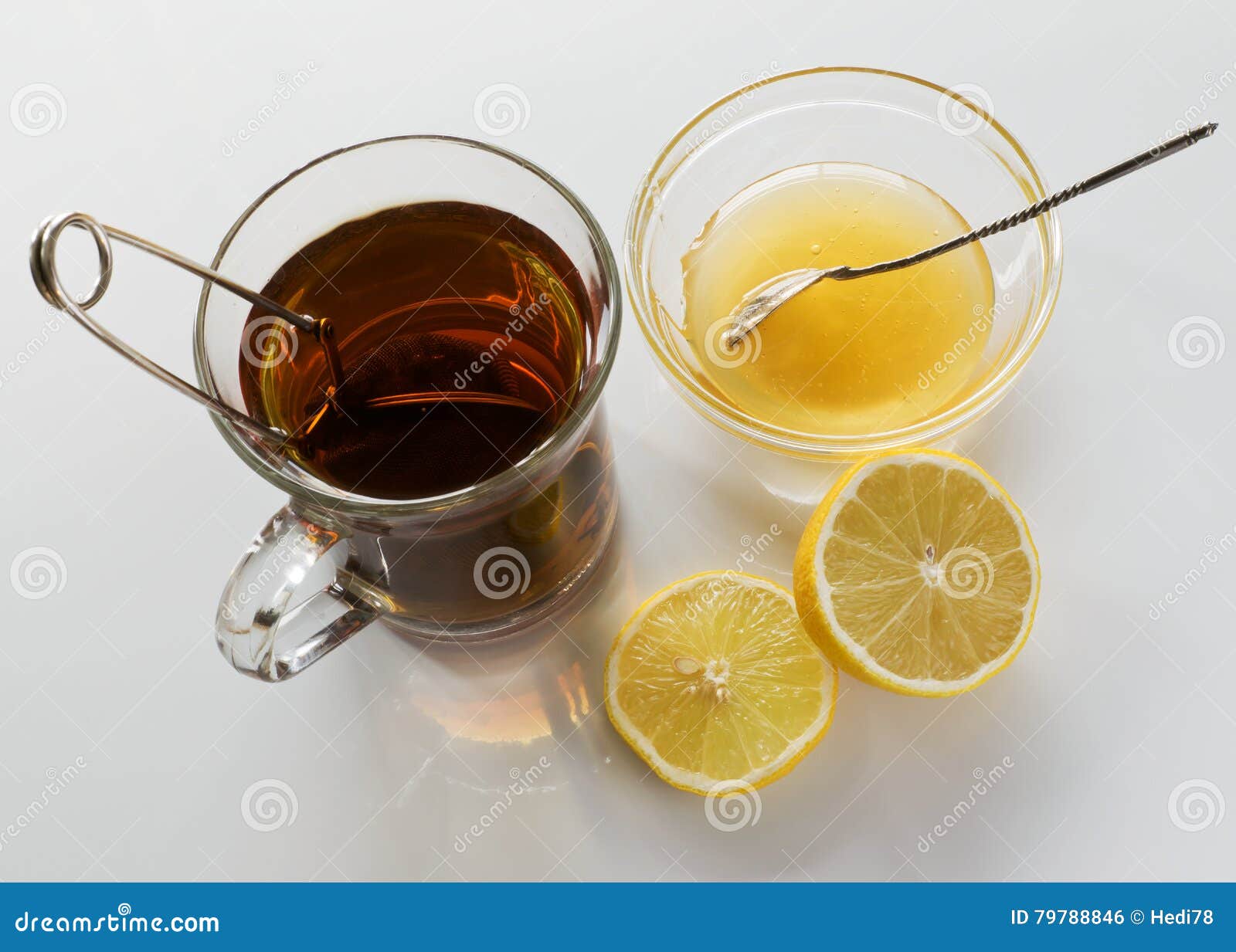 Black tea, lemon and honey stock photo. Image of drink - 79788846