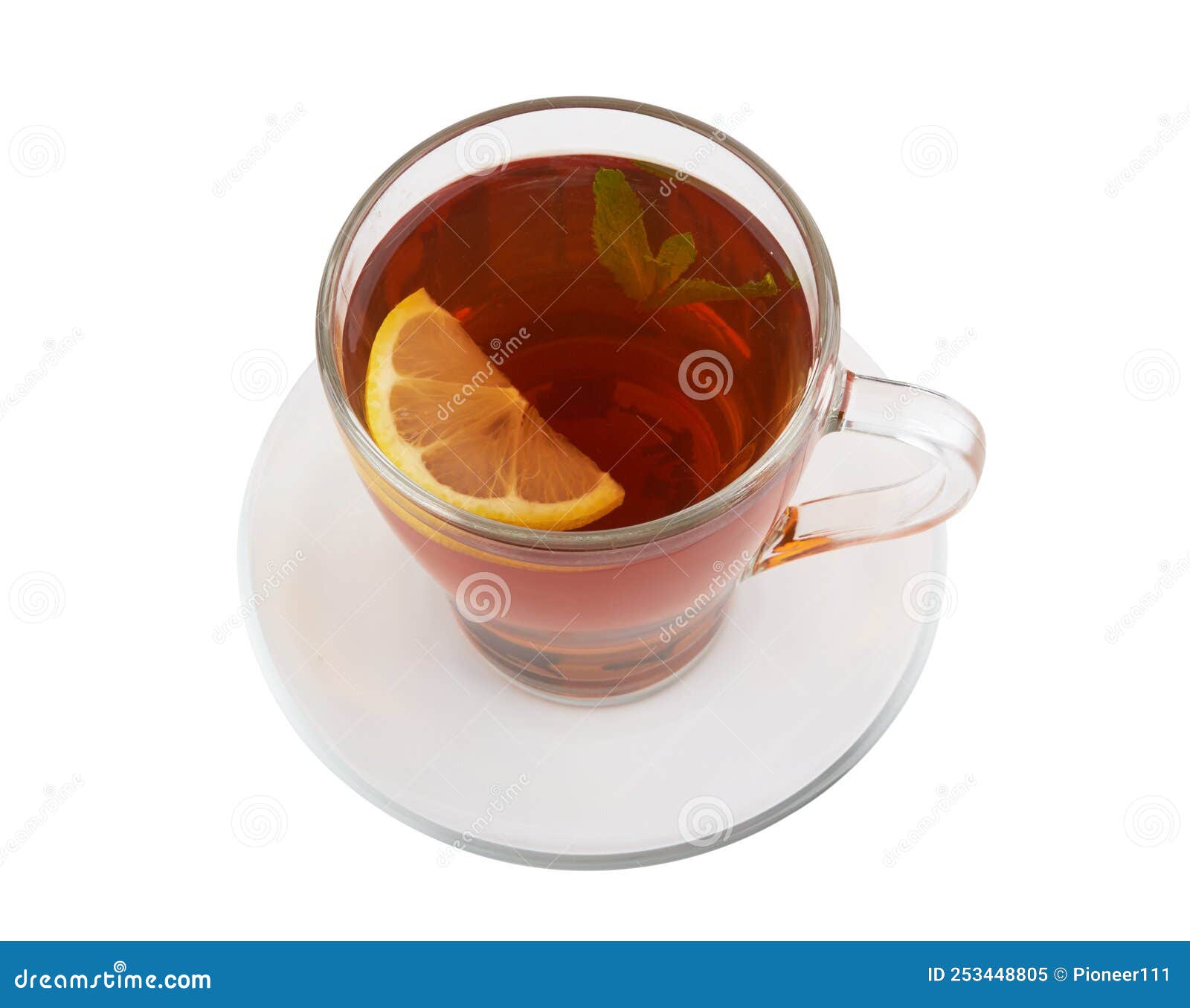 Black tea with lemon stock image. Image of aroma, isolated - 253448805
