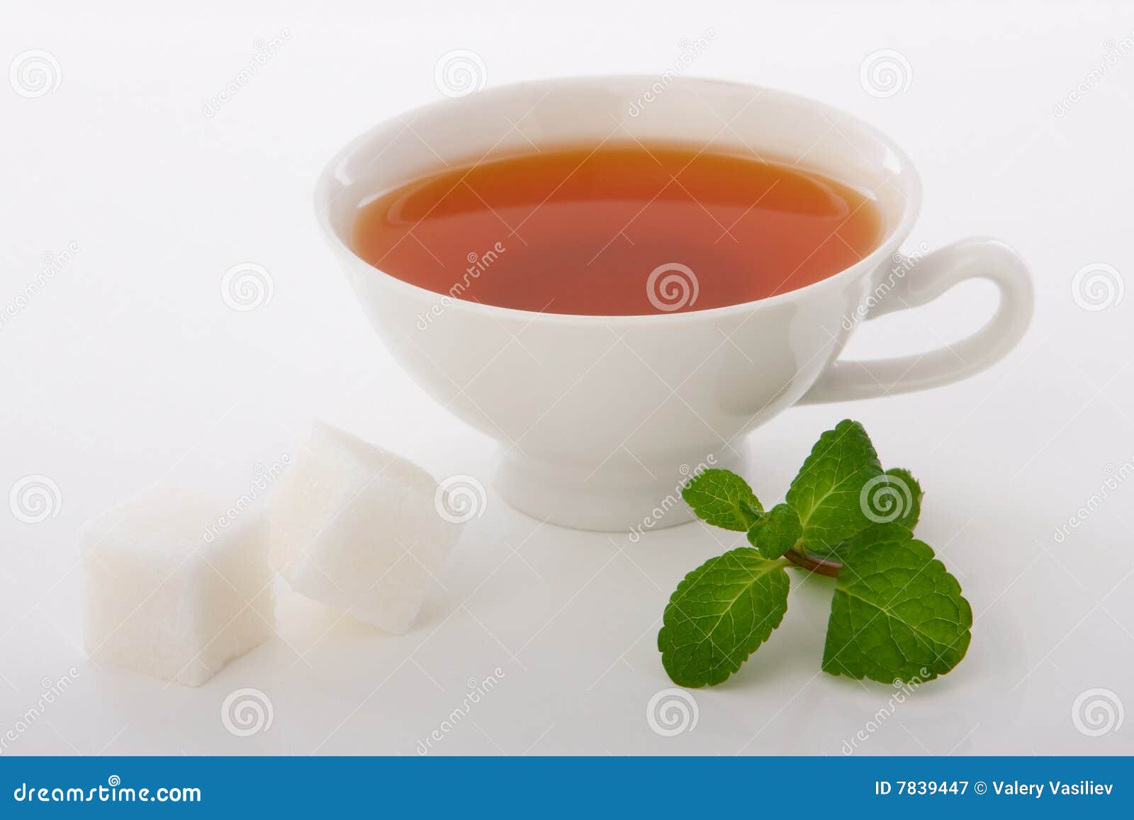 Black tea with mint stock image. Image of brown, black - 7839447