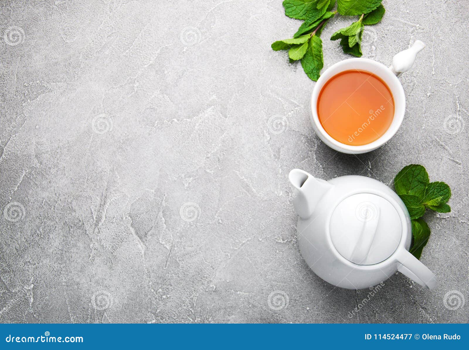 Black tea with mint stock image. Image of green, herb - 114524477