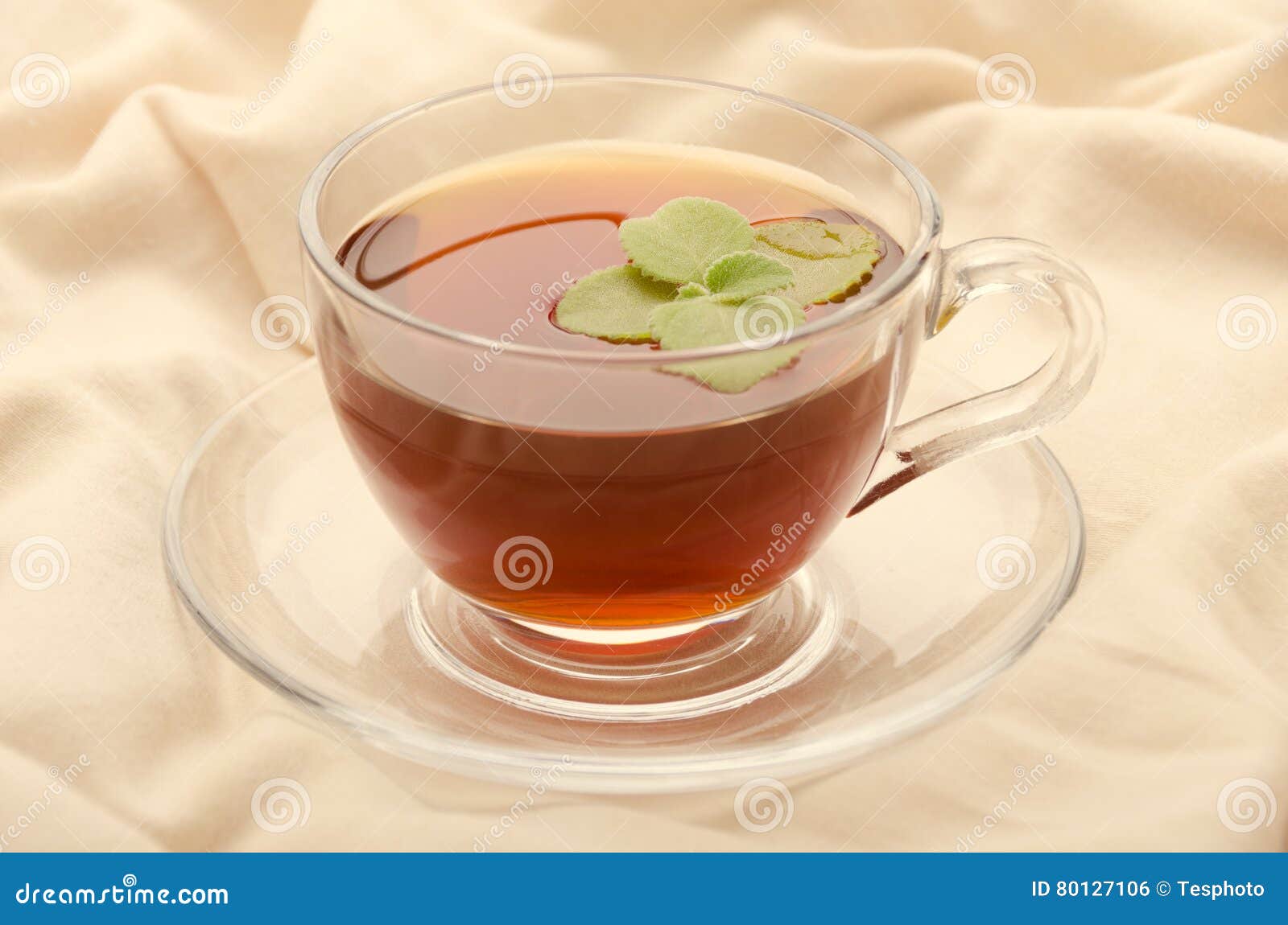 Black Tea with Mint. Relaxing Atmosphere. Stock Photo - Image of ...