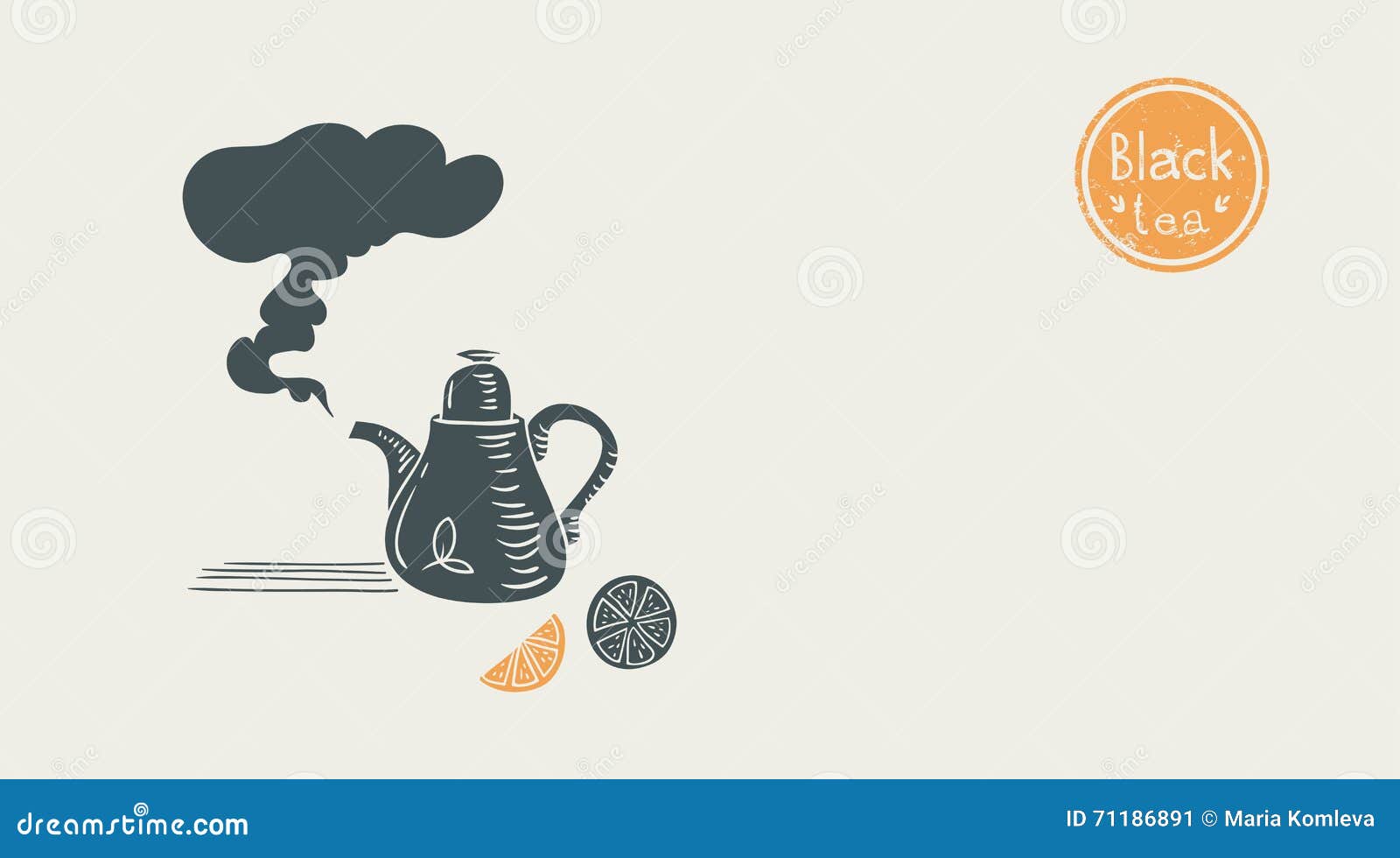 Black tea poster stock vector. Illustration of bergamot - 71186891