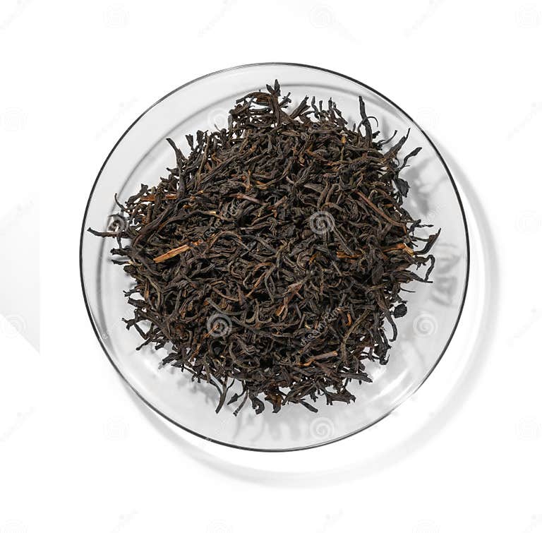 Black Tea Top View on White Background Stock Image - Image of isolated ...