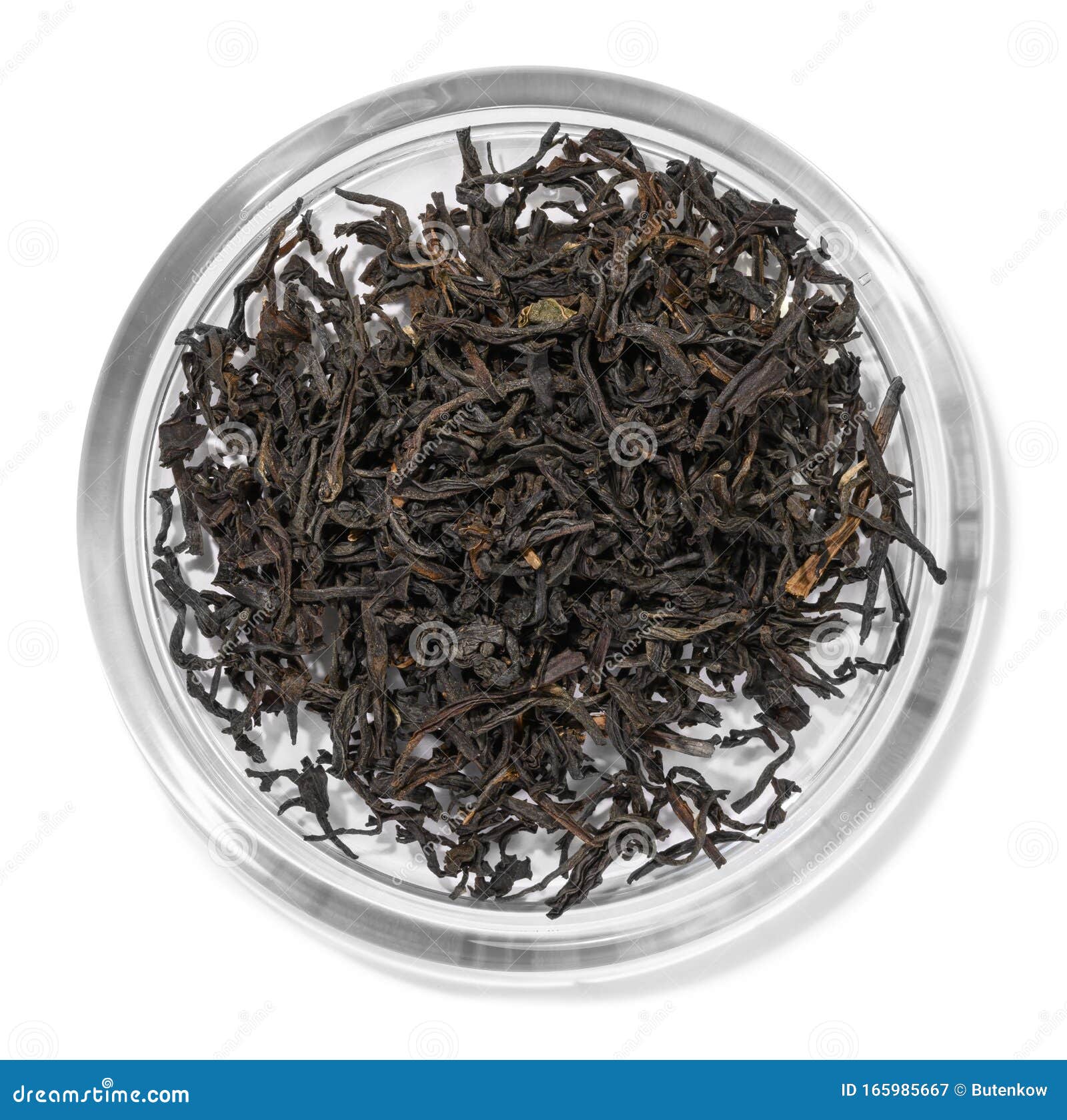 Black Tea Top View on White Background Stock Image - Image of glass ...