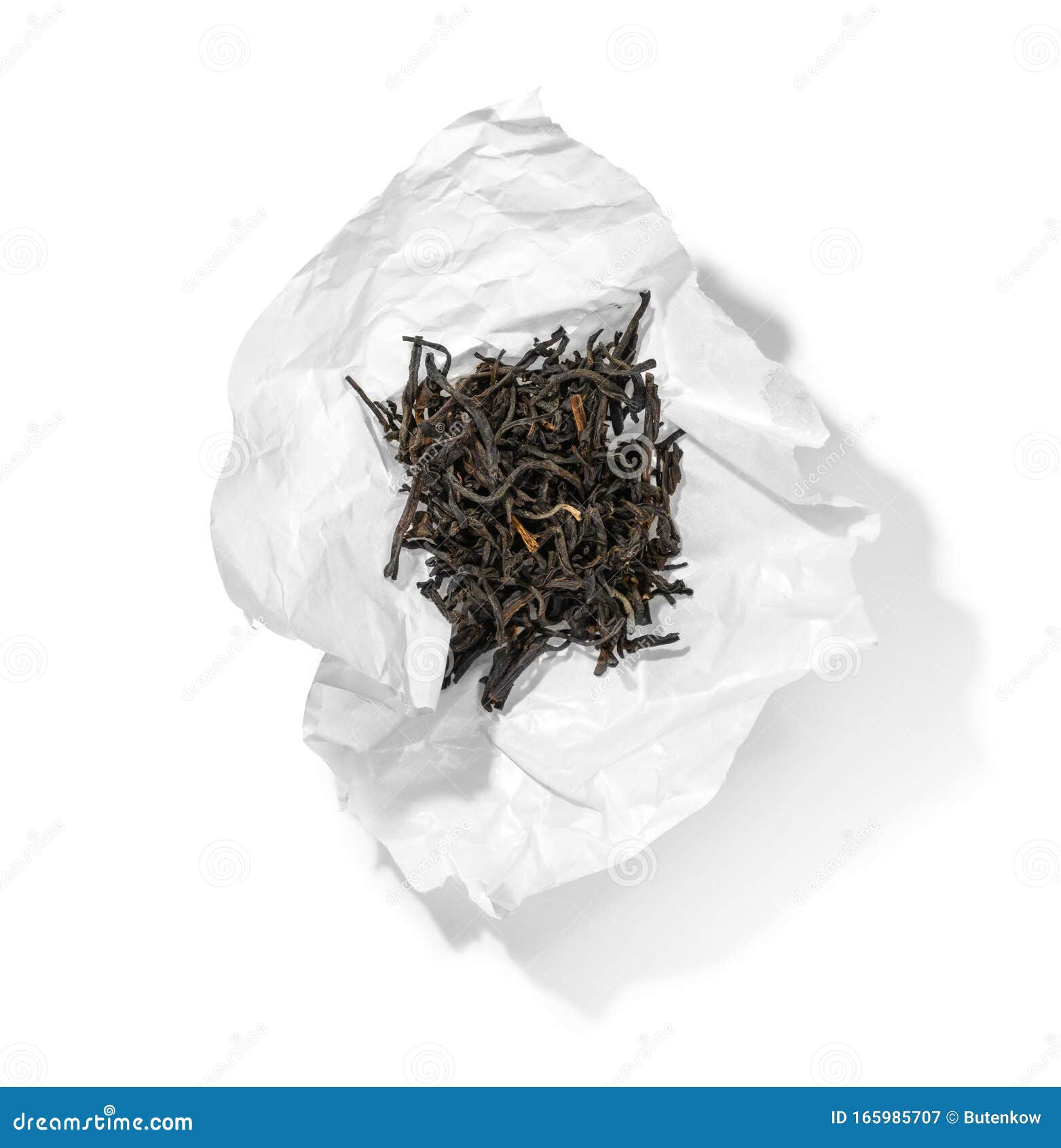 Black Tea Top View on White Background Stock Image - Image of leaf ...