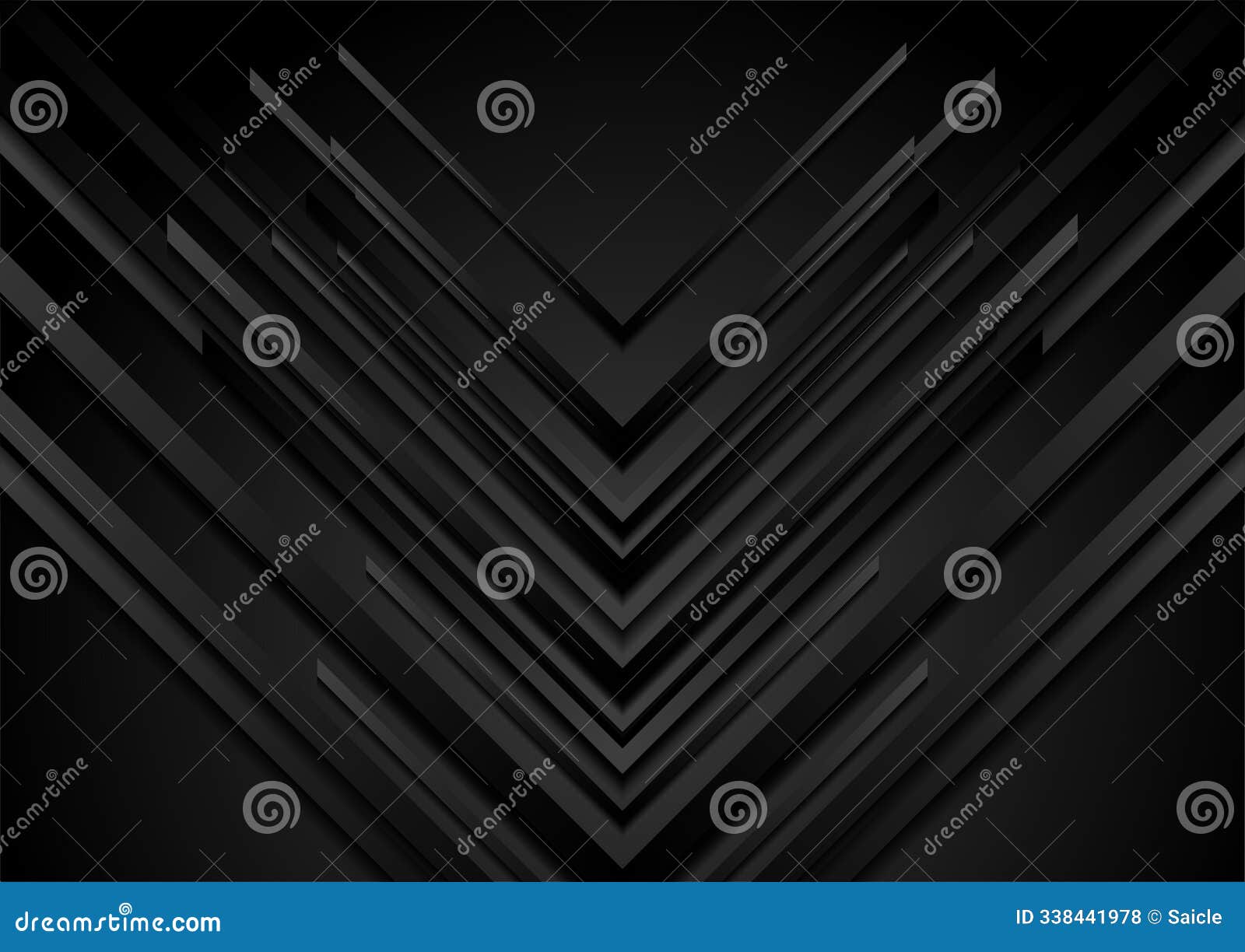 Black Tech Background With White Lines And Arrows Vector Illustration ...