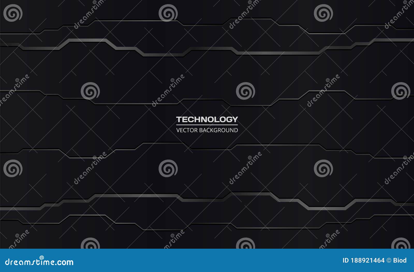 Black Technology Abstract Metallic Frame Hi-tech Background. Stock ...