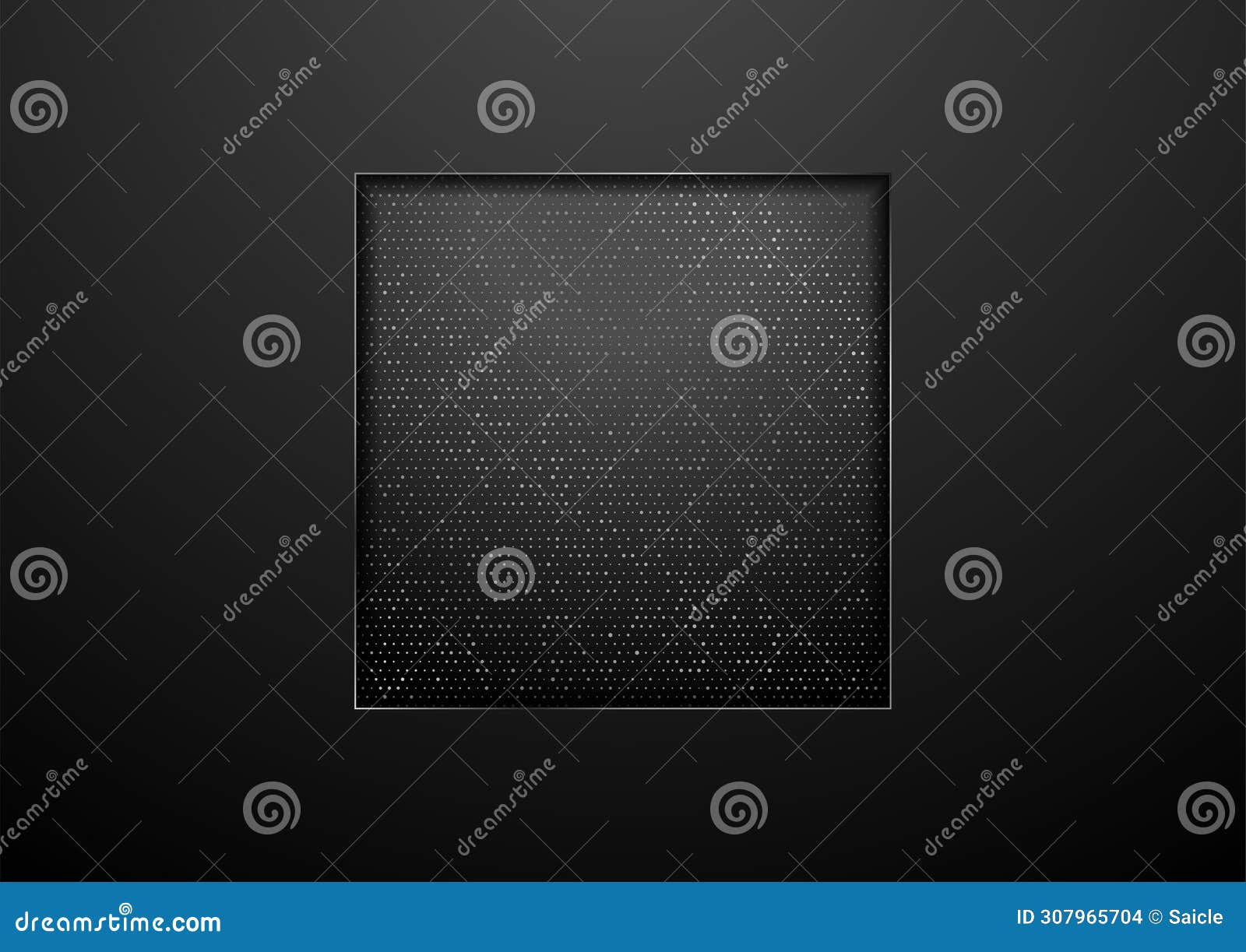 Black Technology Square Design with Grey Metallic Dots Stock Vector ...