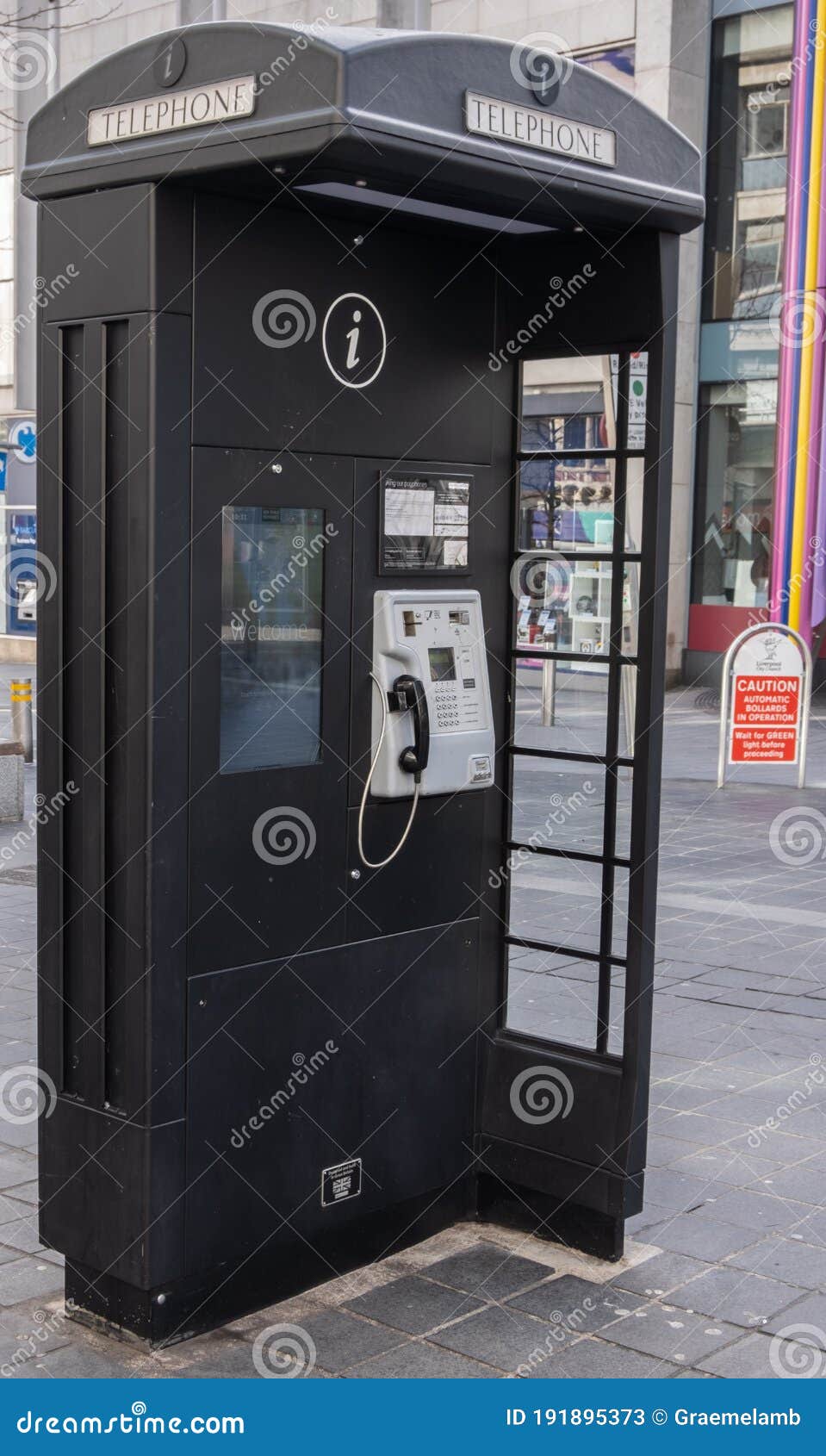 Black Telephone Box and Information Point Liverpool March 2020 ...