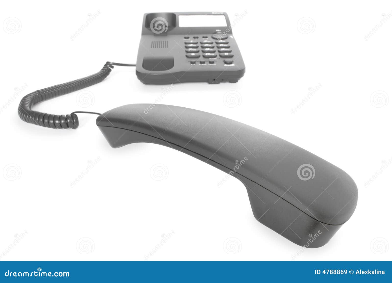 Black Telephone with Receiver Stock Image - Image of buttons ...