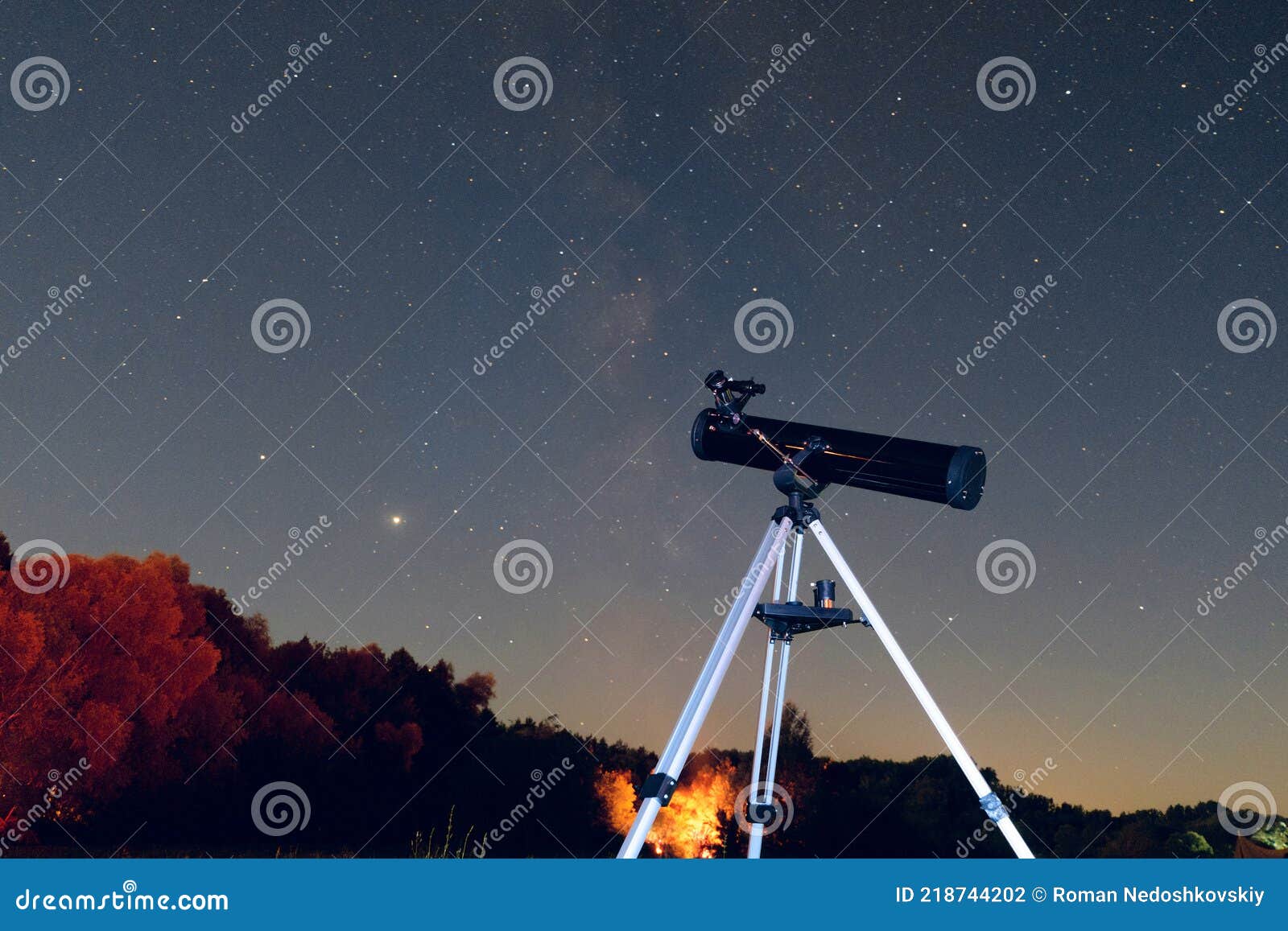 Reflector With Optical Tube Of Newtonian System On Azimuth Mount Stock ...