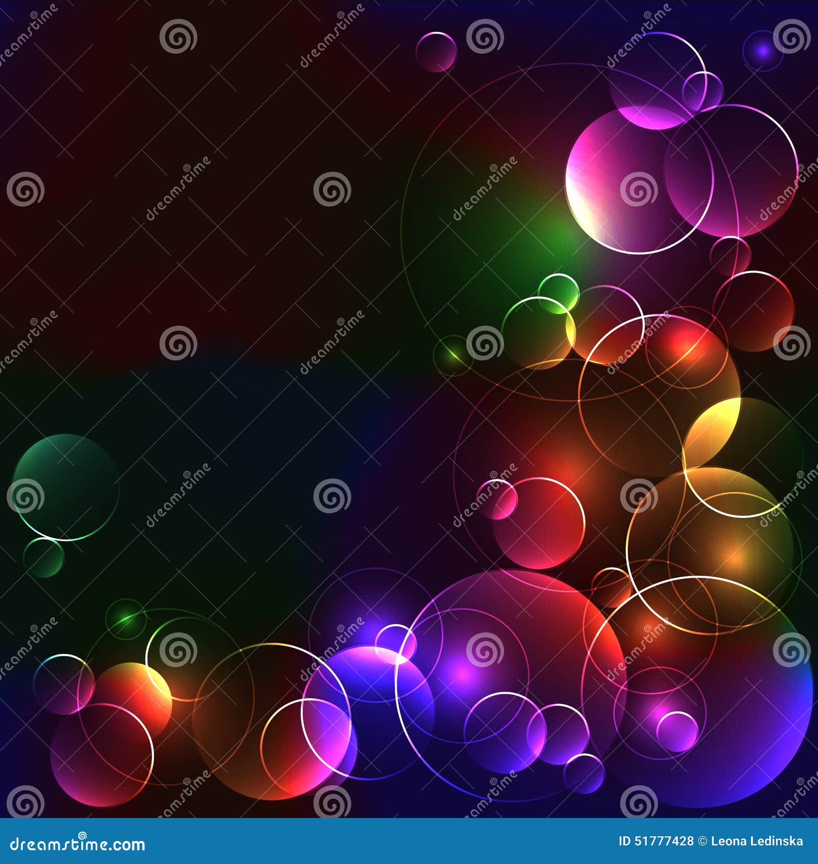 Black Template with Bright Color Circles Stock Vector - Illustration of ...