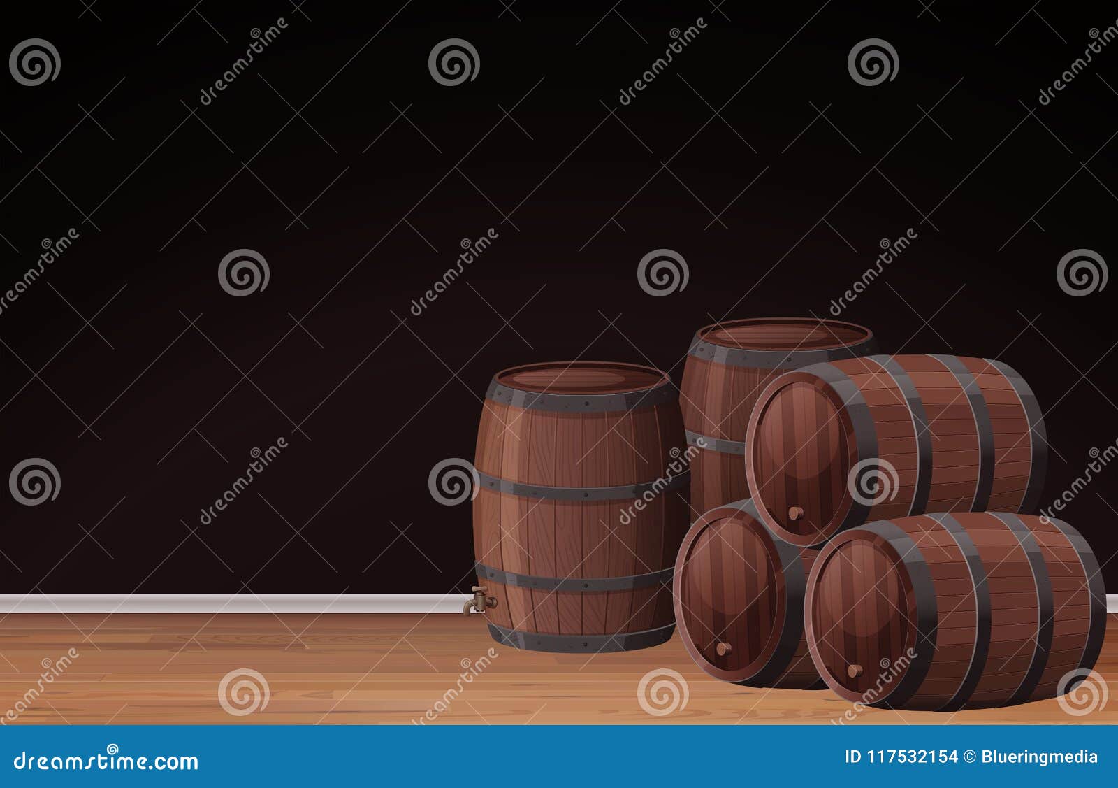 A Black Template and Wine Barrel Stock Vector - Illustration of alcohol ...
