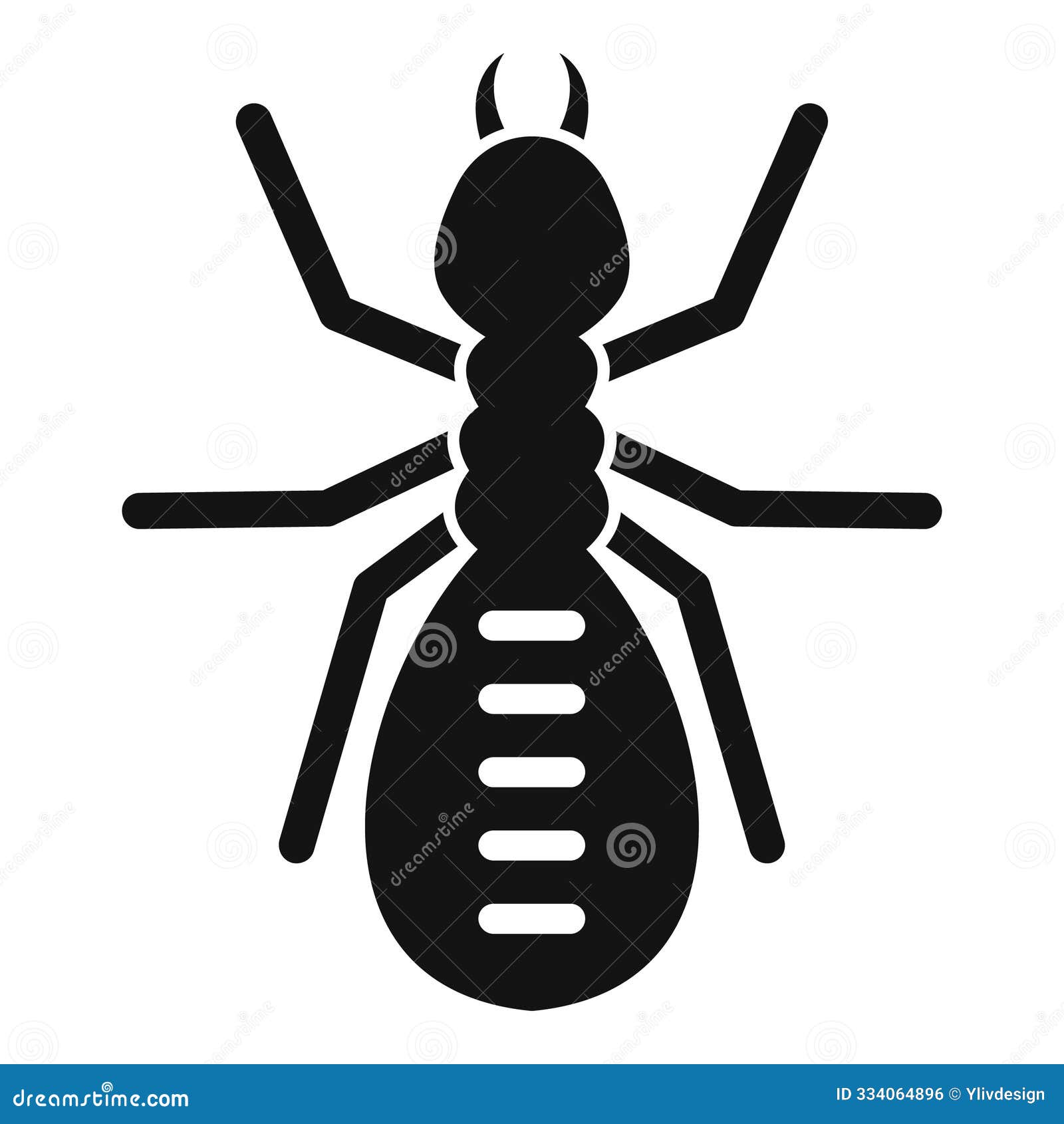 Black Termite Pest Control Logo Icon Showing an Insect Exterminator ...