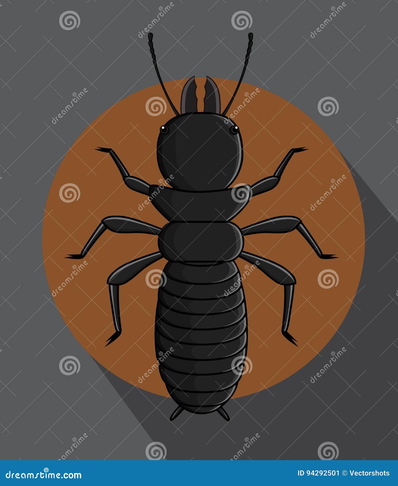 Black Termite Vector stock vector. Illustration of germ - 94292501