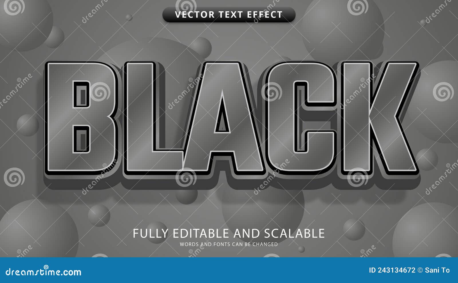 Black Text Effect Editable Eps File Stock Vector - Illustration of ...