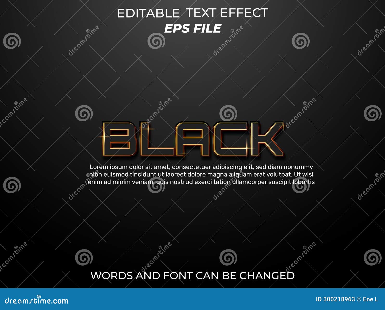 Black Text Effect, Font Editable, Typography, 3d Text. Vector Template ...