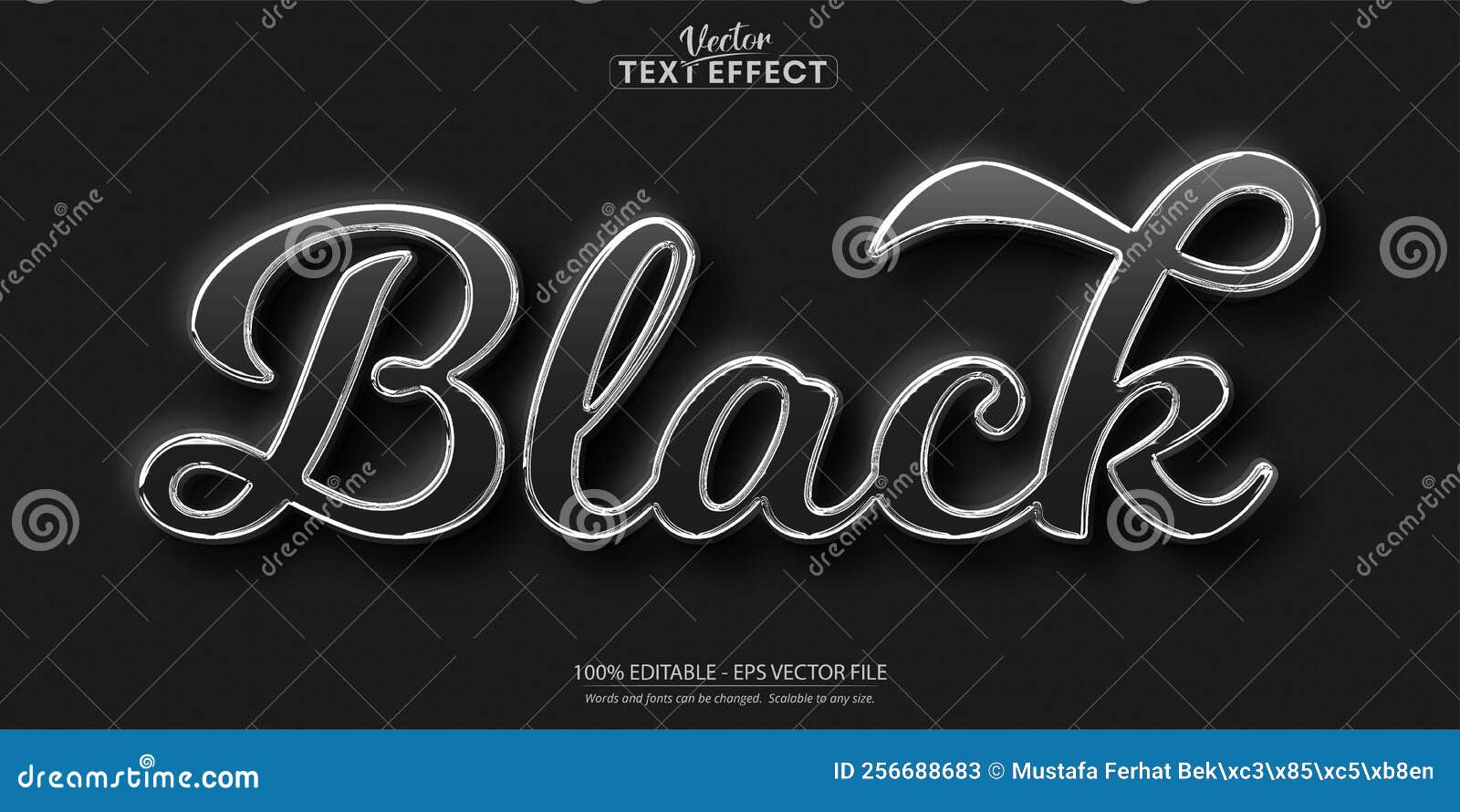 Black Text Effect Template, Editable Trend Text Style Stock ...