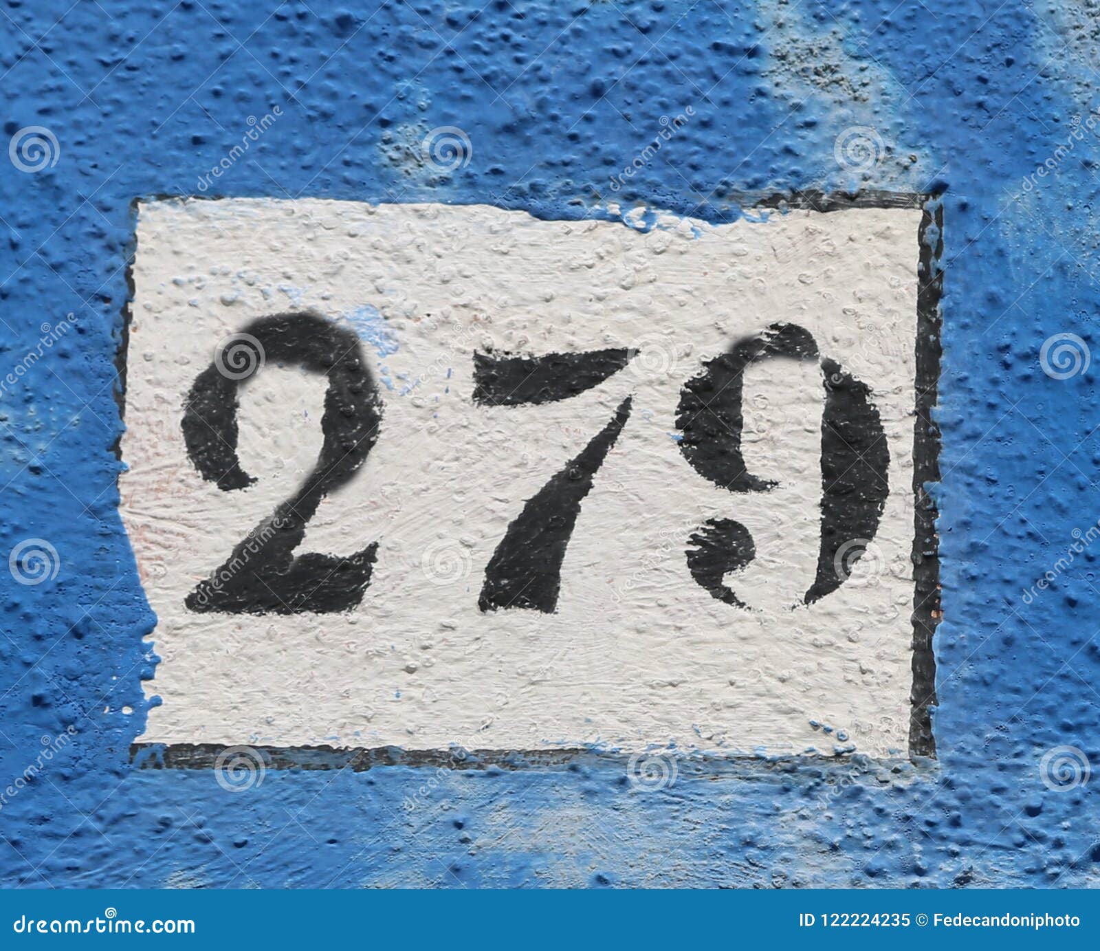 Black Text with Number 279 on the Wall Stock Image - Image of text ...